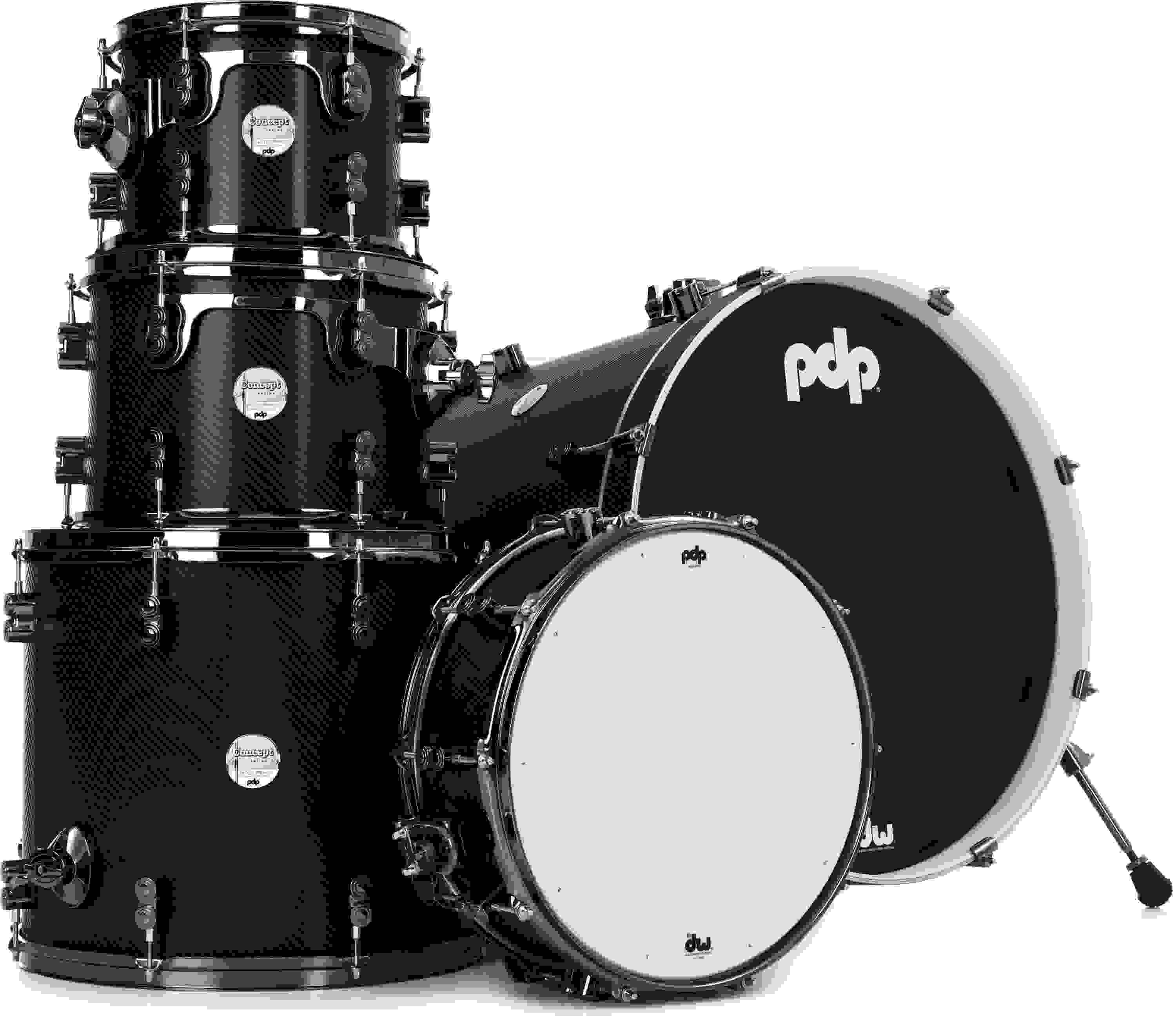 PDP Concept Maple 5-piece Shell Pack - Carbon Fiber | Sweetwater