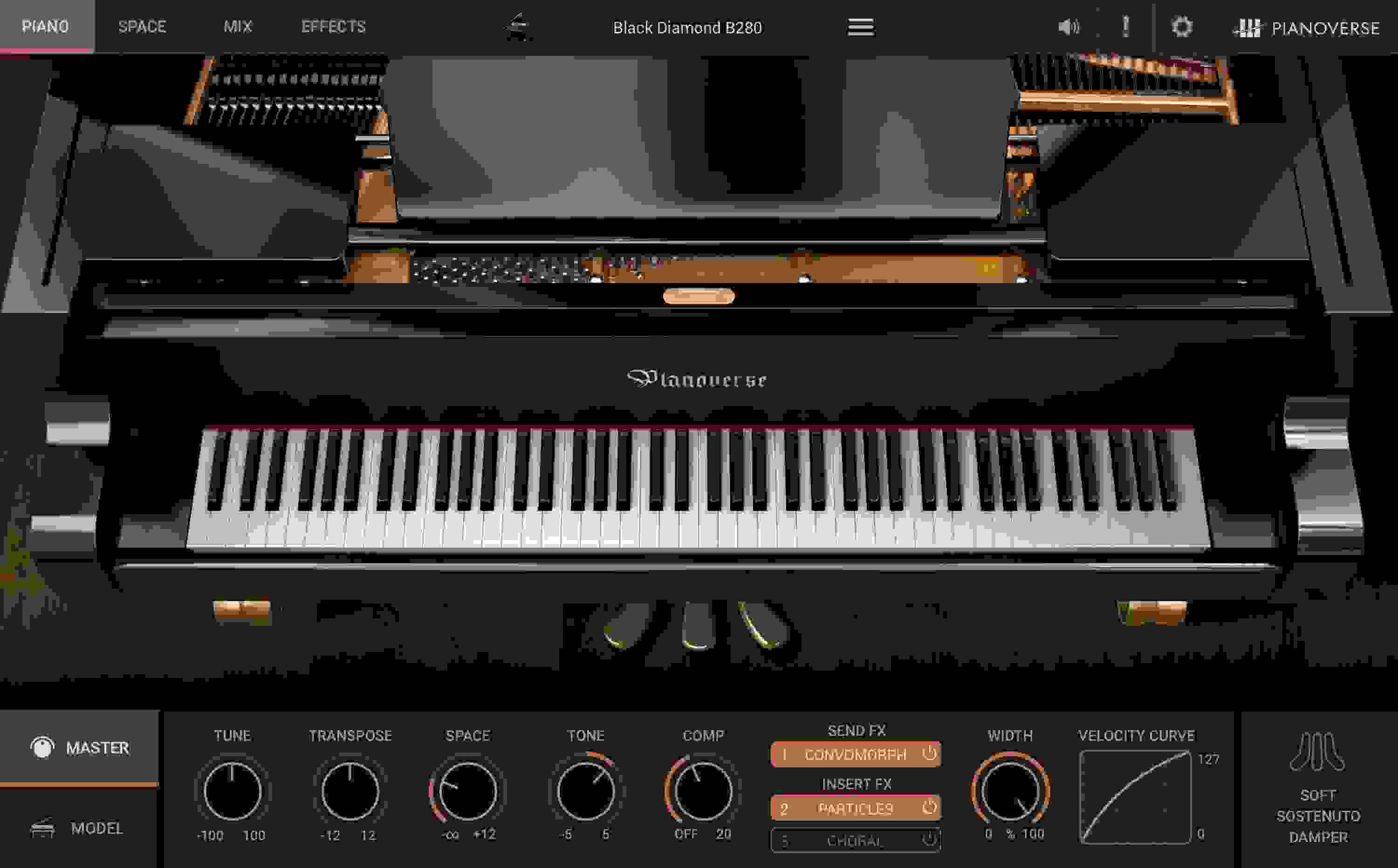 IK Multimedia Pianoverse Black Diamond B280 Virtual Grand Piano Plug-in | Sweetwater