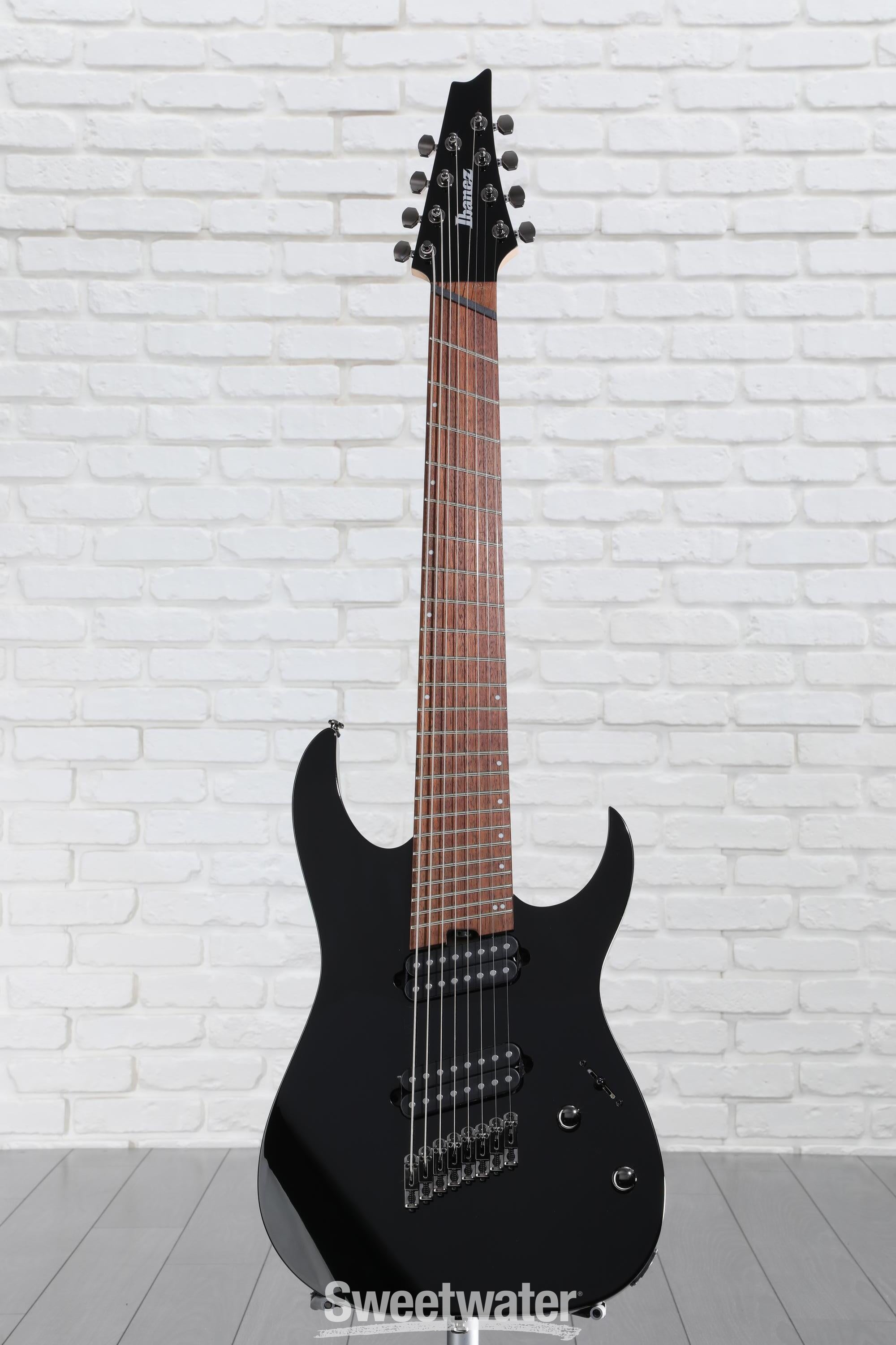 Ibanez RGMS8 Multi-scale 8-string Electric Guitar - Black | Sweetwater