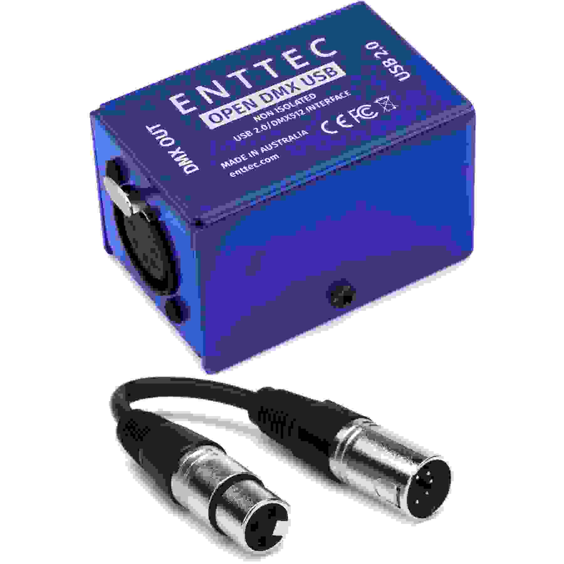 ENTTEC Open DMX USB 512-channel Non-Isolated DMX Interface with 3-pin ...