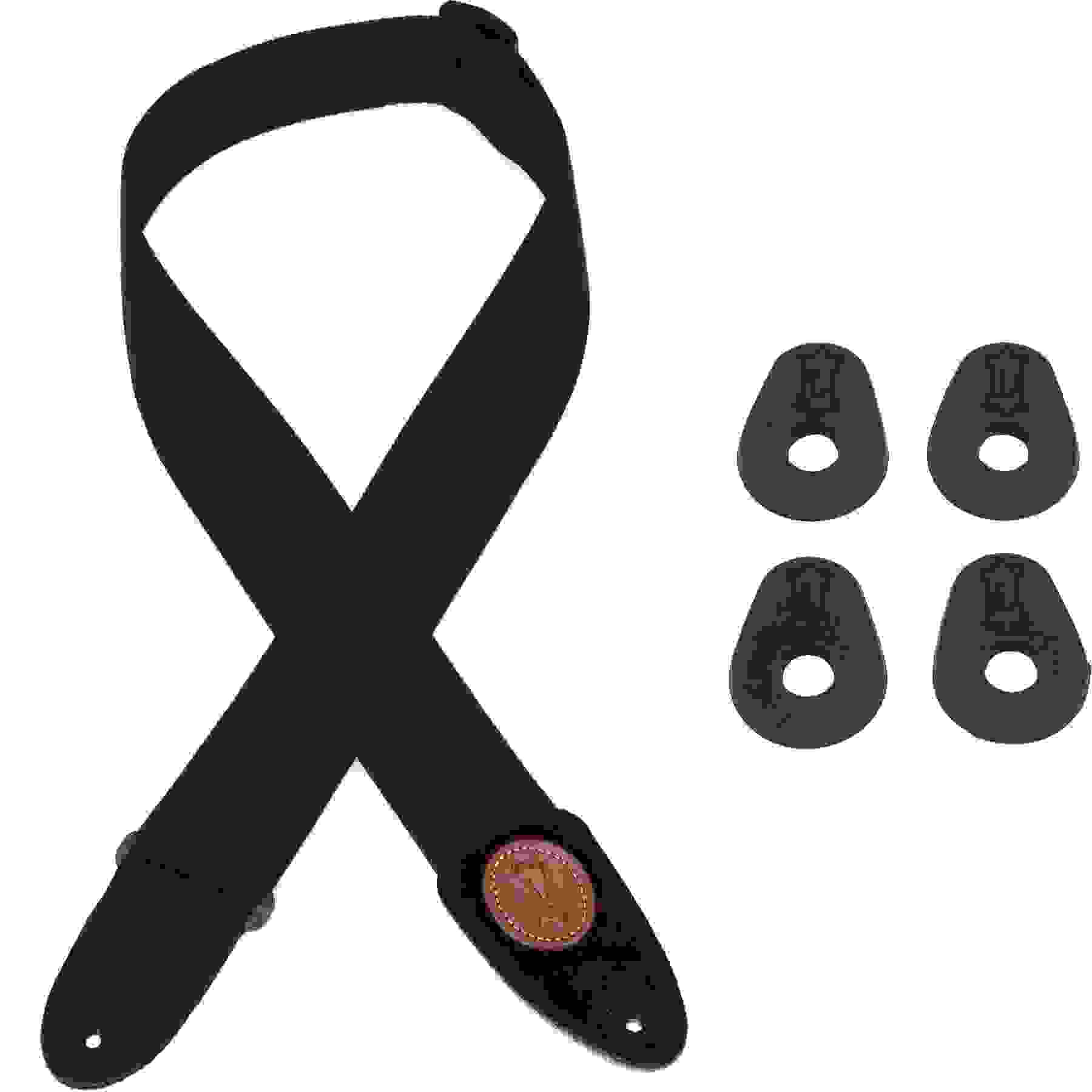 Levy's MSSC8 Cotton Guitar Strap with Strap Blocks - Black | Sweetwater