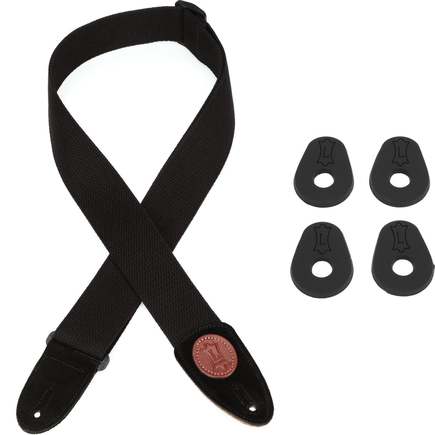 Levy's MSSC8 Cotton Guitar Strap with Strap Blocks - Black | Sweetwater