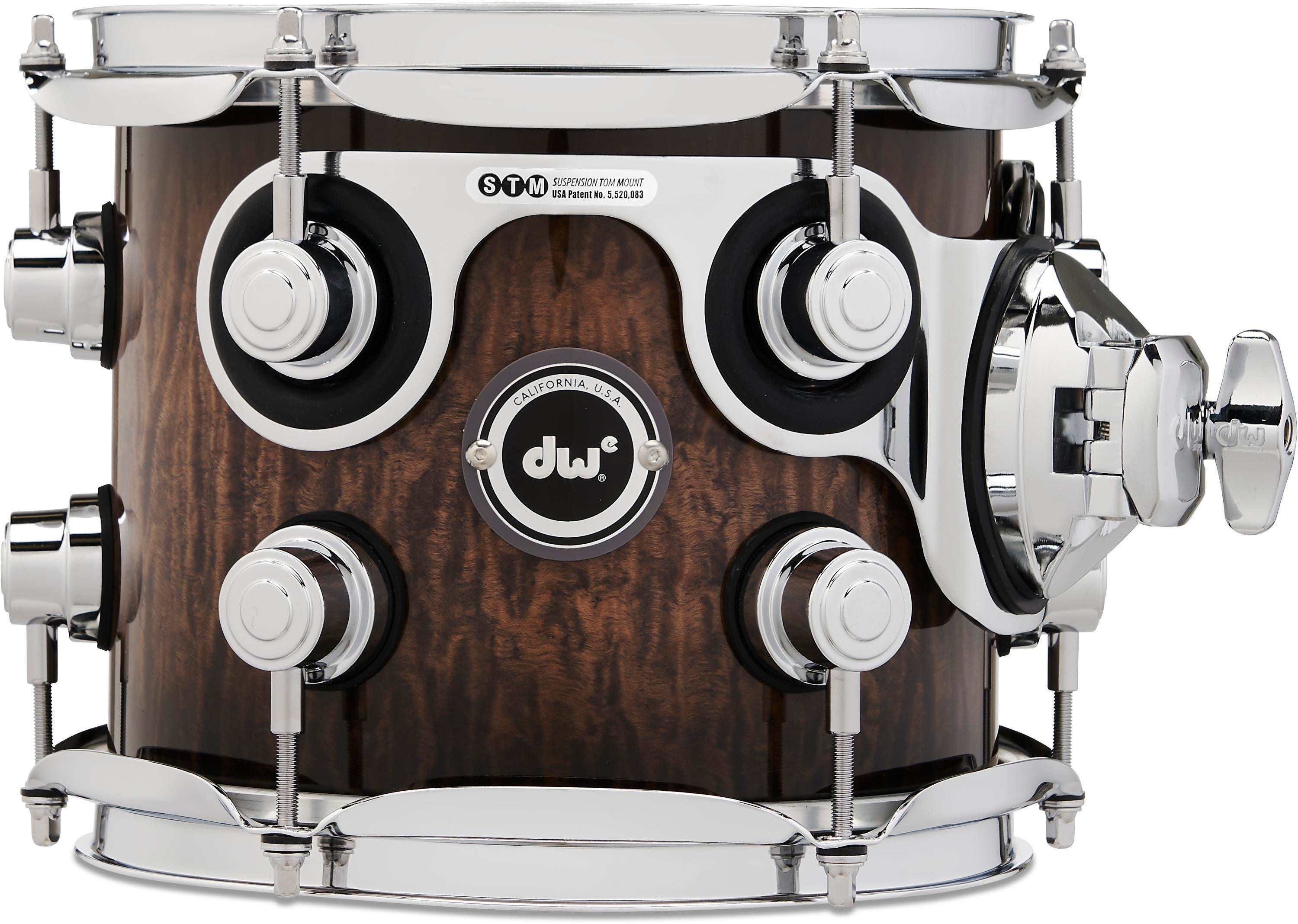 DW DWe e33 Mounted Tom - 7 inches x 8 inches, Curly Maple Burst Exotic ...