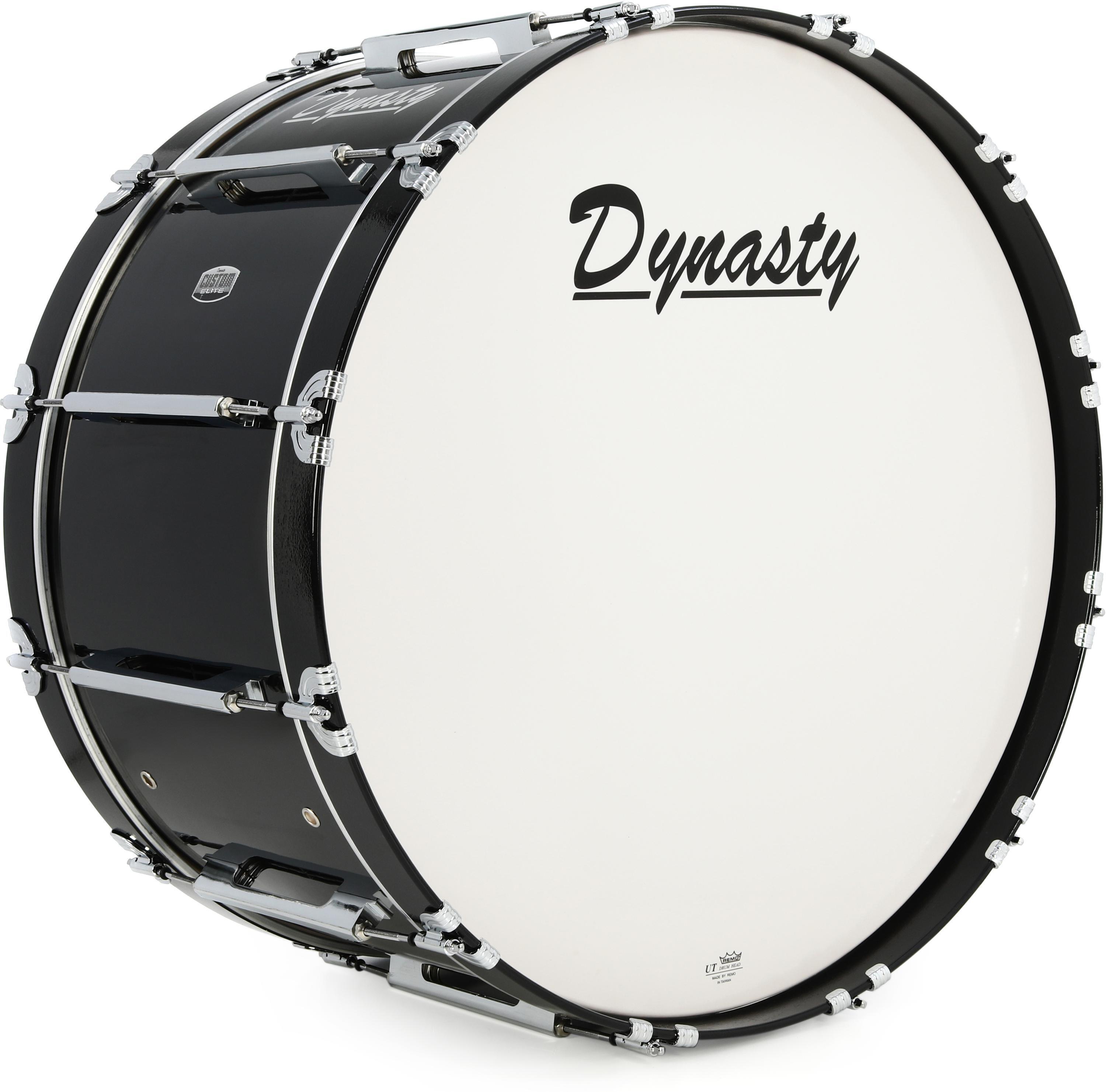 Dynasty Custom Elite Marching Bass Drum - 28 inches x 14 inches, Black | Sweetwater
