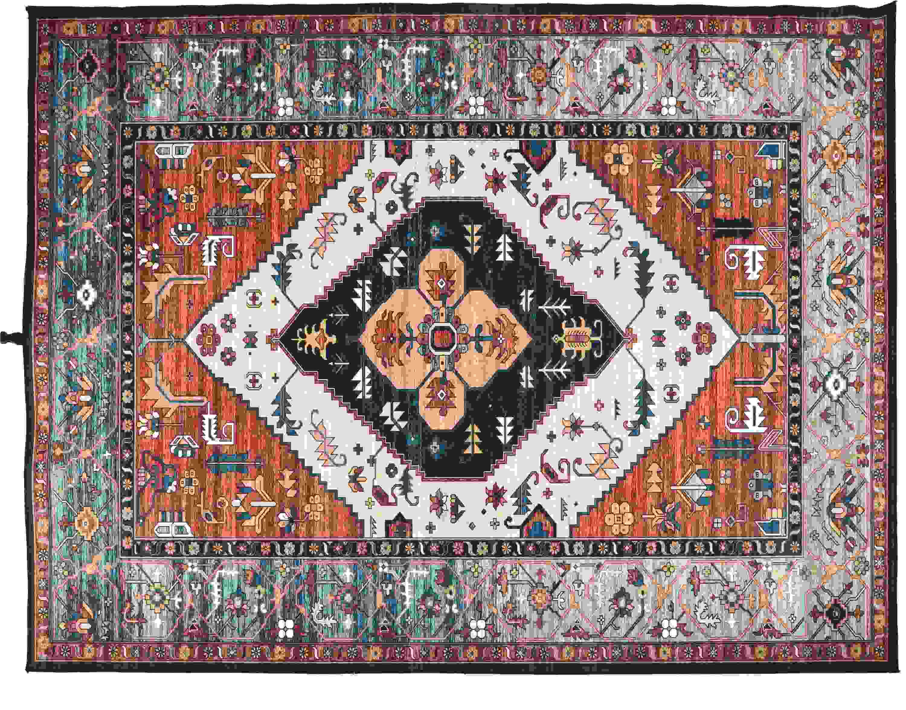 Ahead Armor Cases Tribal Persian Drum Rug - 80-inch x 64-inch, Red and ...