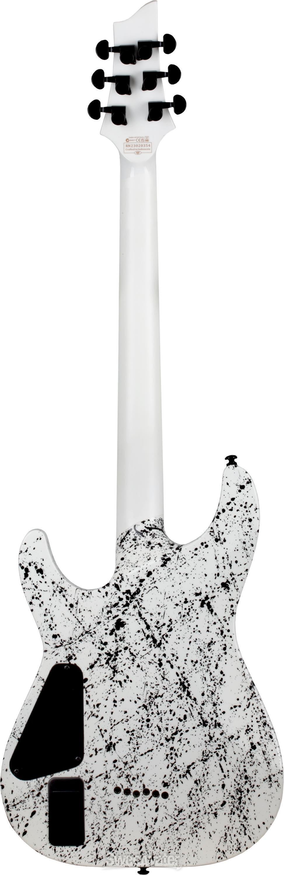 Schecter C-1 Ink Bomb Electric Guitar - White with Black Splatters ...