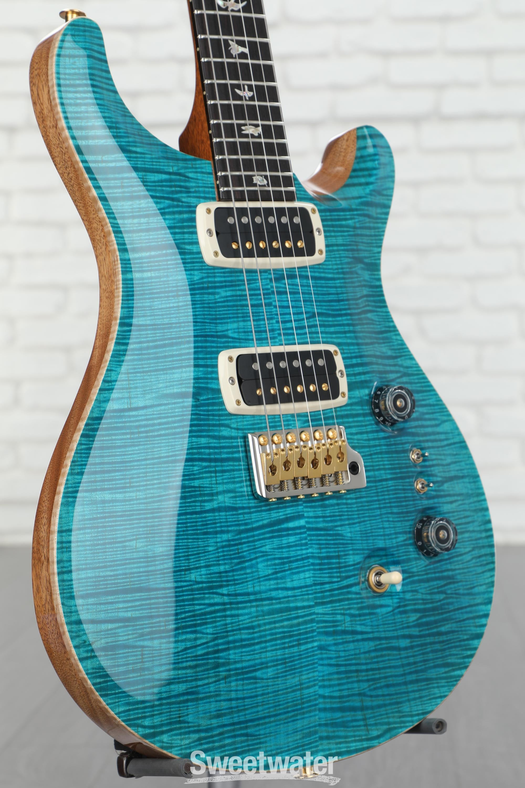 PRS Custom 24-08 10-Top Electric Guitar - Carroll Blue/Natural | Sweetwater