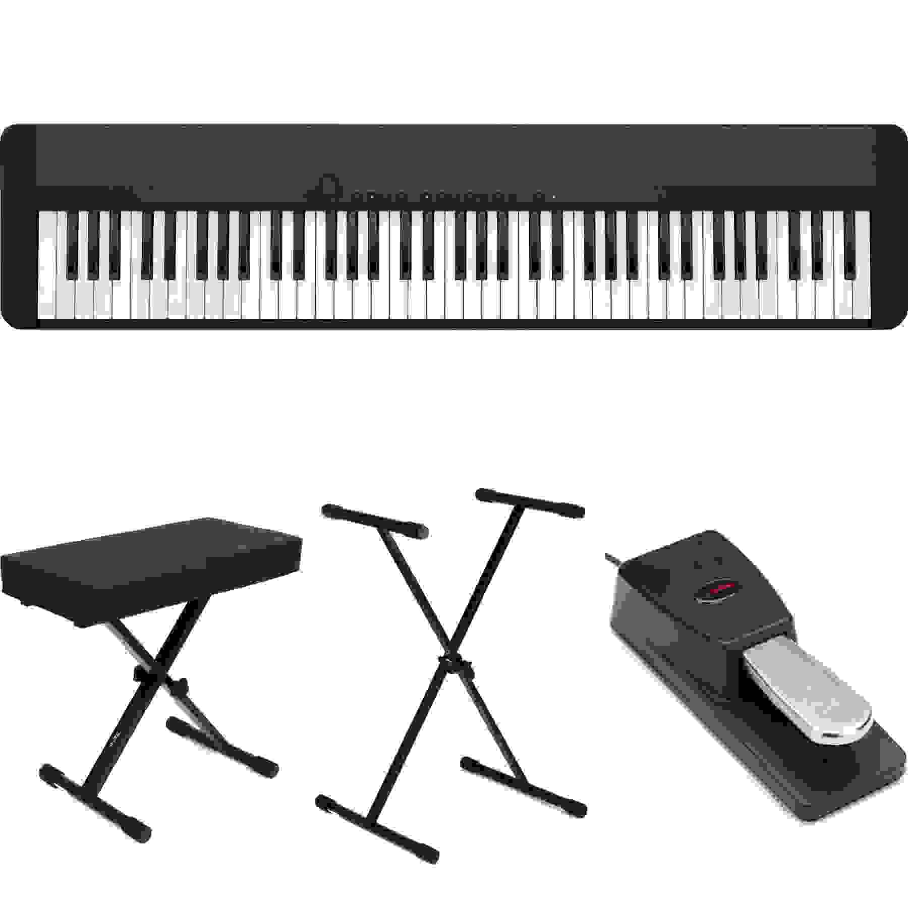 Casio CT-S1-76 76-key Portable Keyboard Essentials Bundle - Black ...