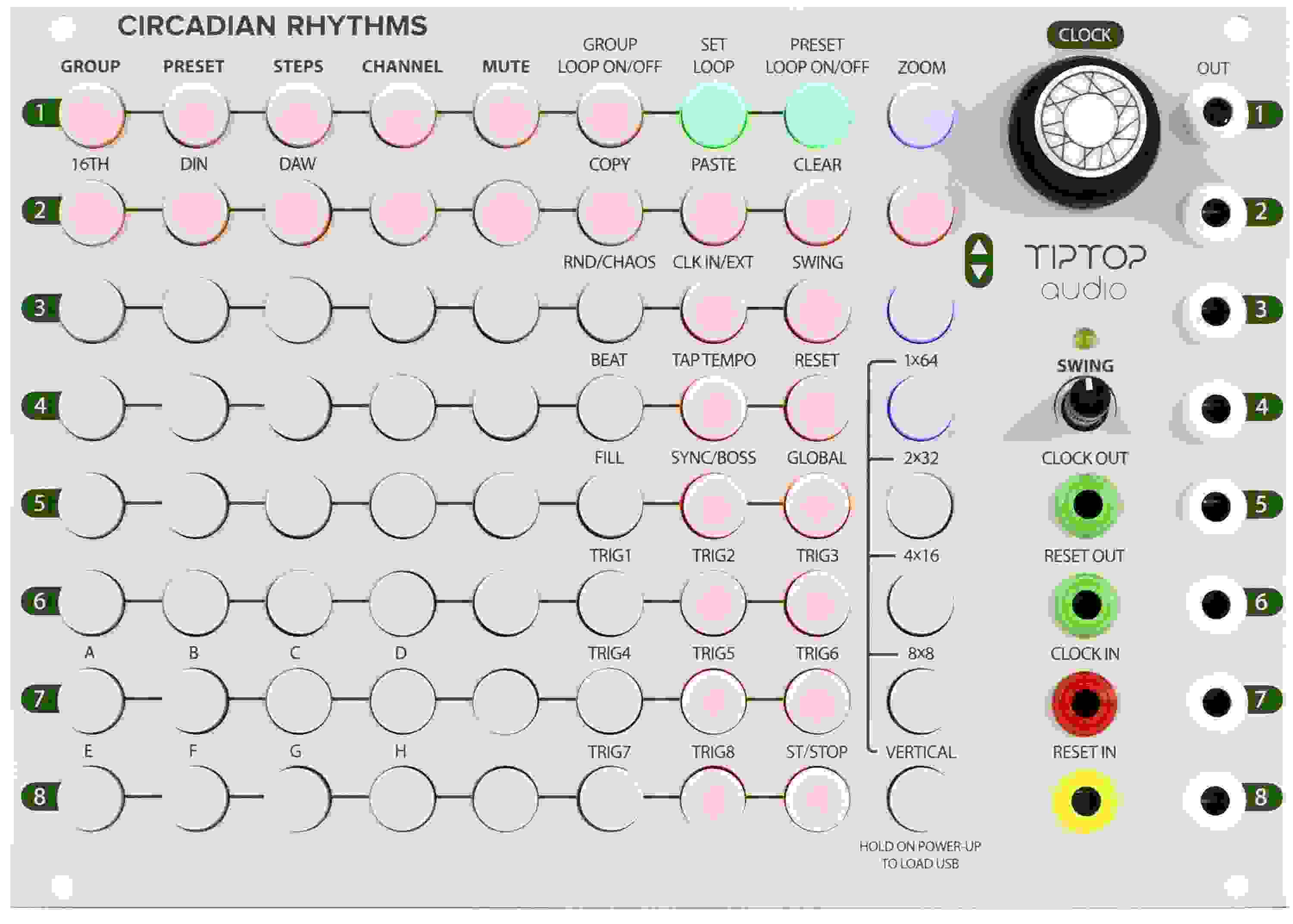 Tiptop Audio Circadian Rhythms Eurorack Sequencer Module - White ...