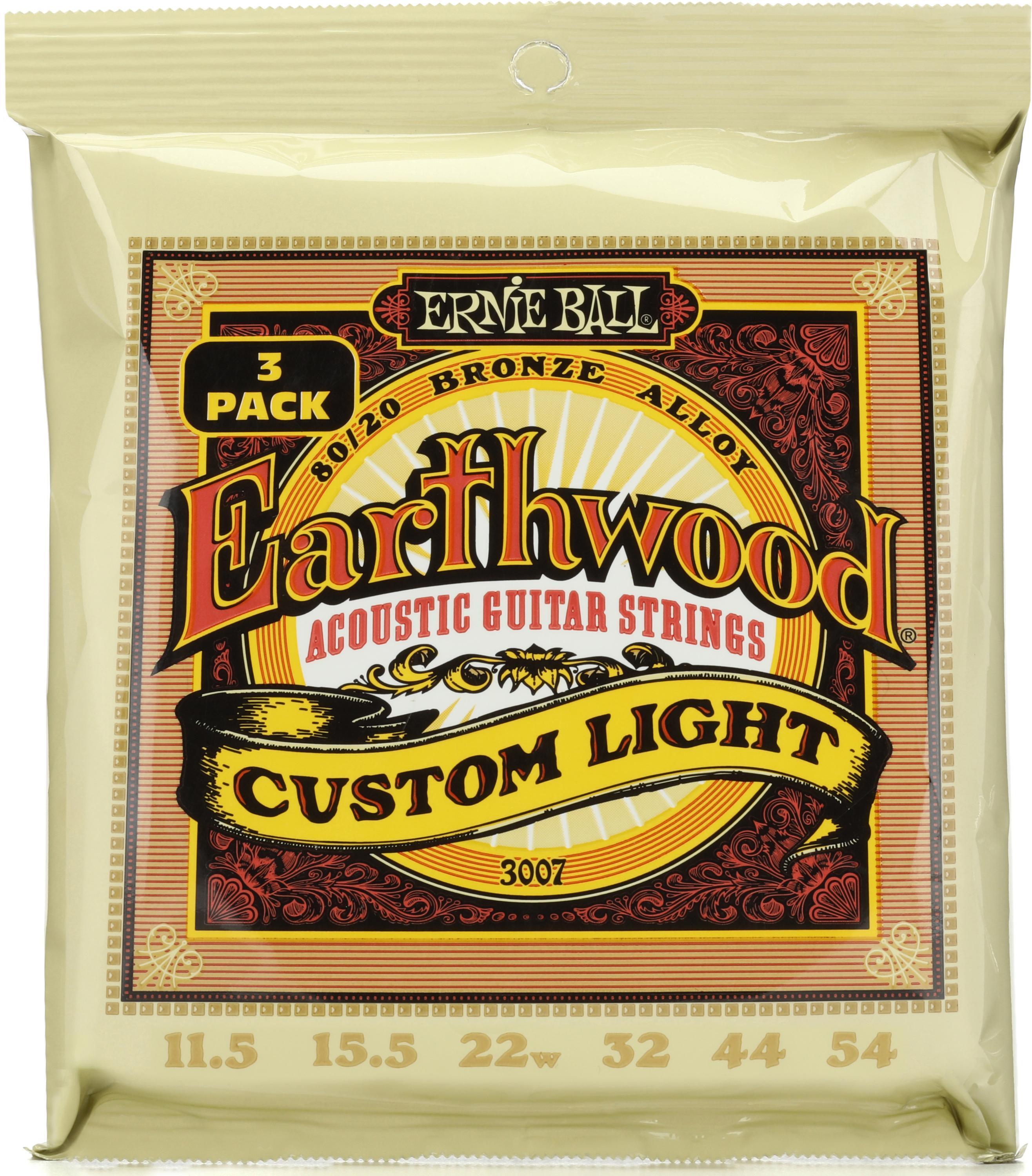 Ernie Ball 3007 Earthwood 80/20 Bronze Acoustic Guitar Strings - .0115 ...