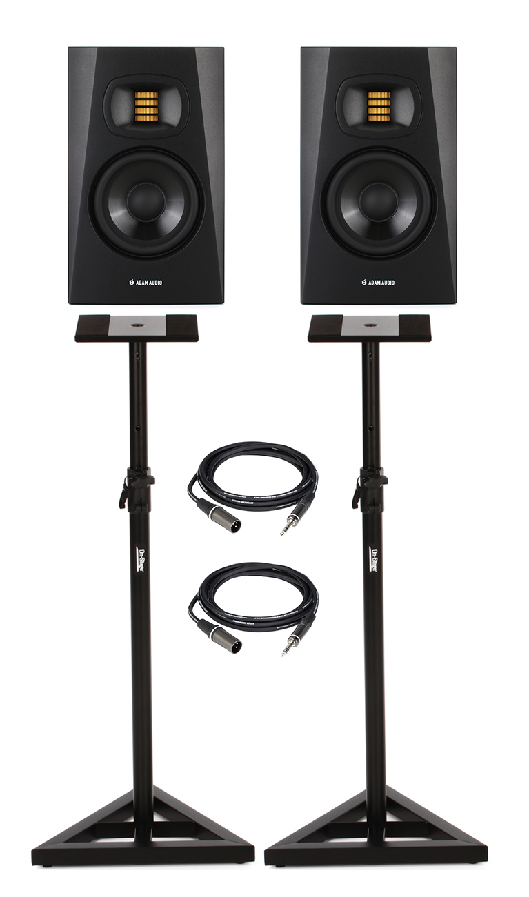 ADAM Audio T5V 5 inch Powered Studio Monitor Pair with Stands and ...