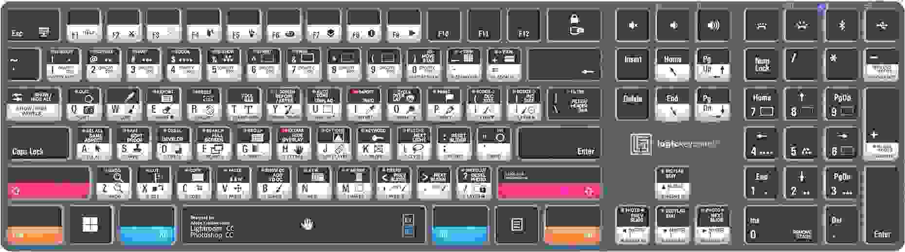 LogicKeyboard Titan Wireless Backlit Keyboard for Adobe Photoshop CC ...