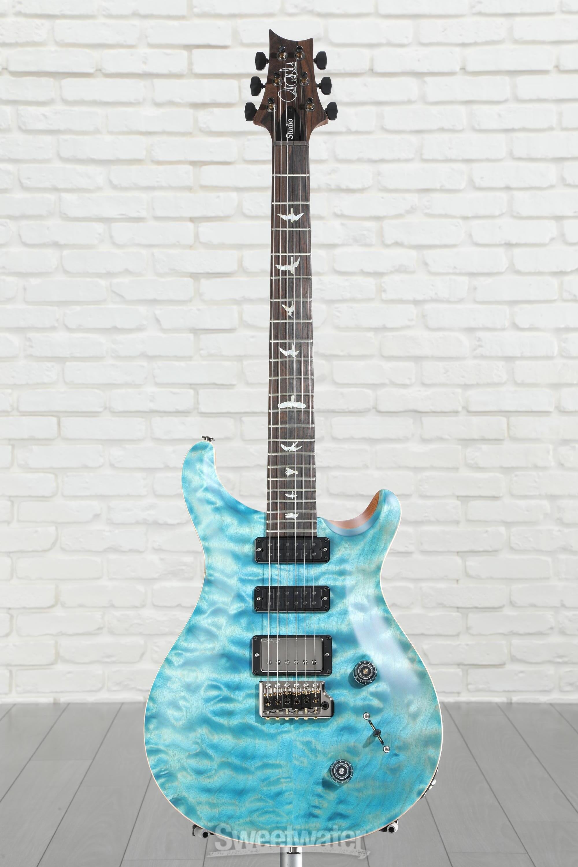 PRS Wood Library Studio 10-Top Electric Guitar - Aquableux | Sweetwater