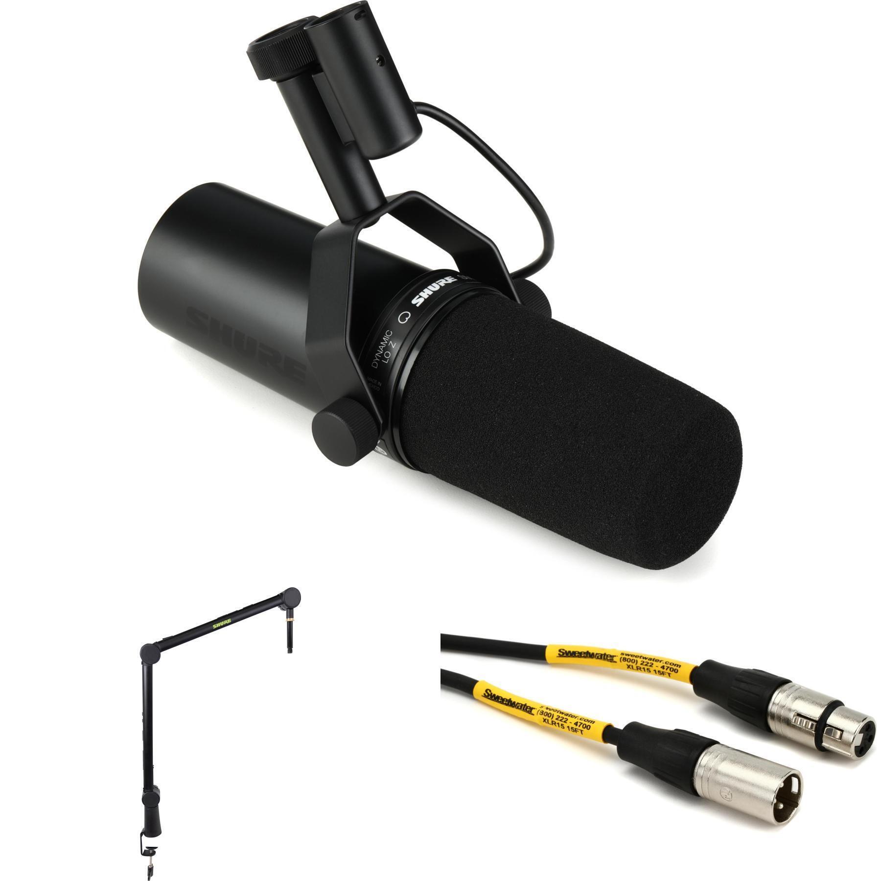 Shure SM7dB Active Dynamic Microphone with Desktop Mic Boom Stand ...