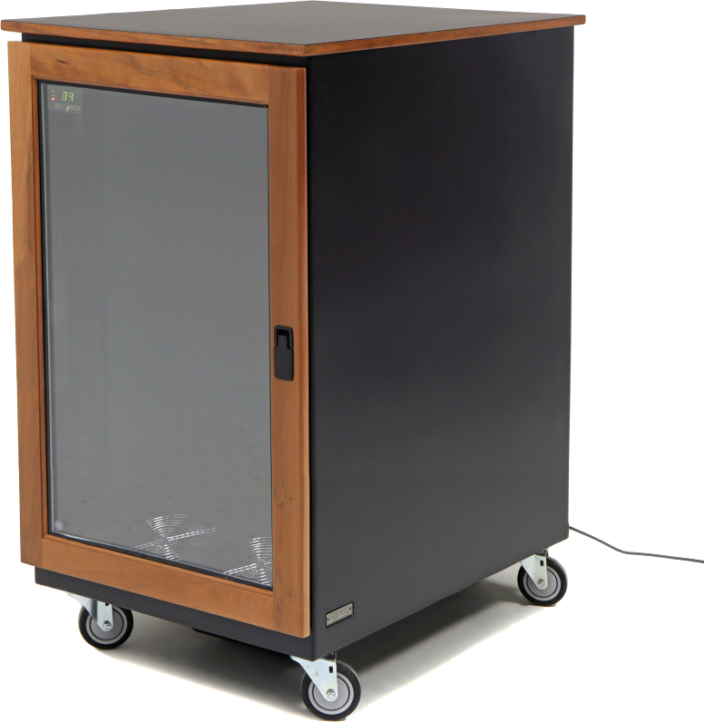 Argosy IsoBox PRO 18RU Rack - Textured Black with Cherry Trim, Left ...