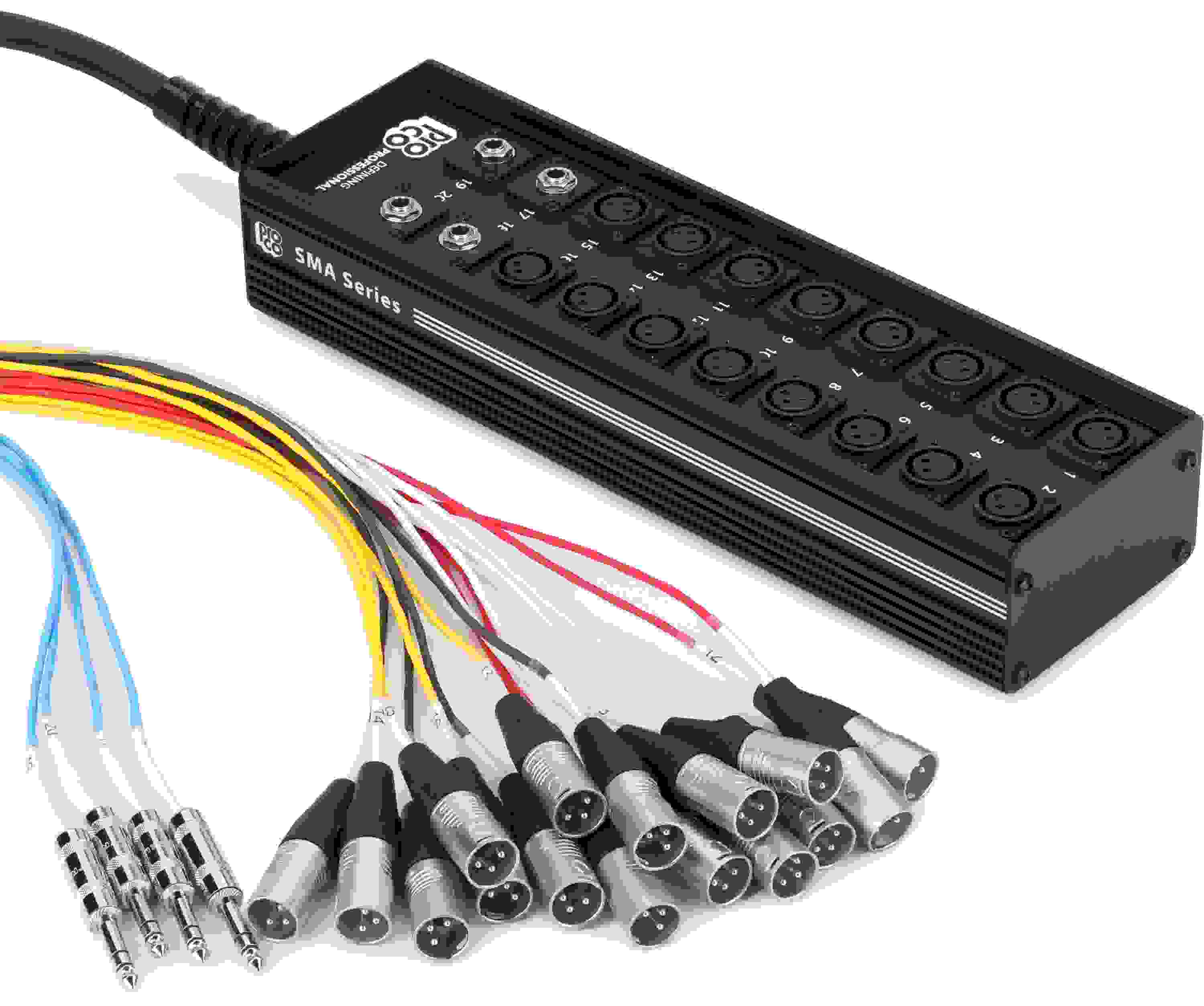 Pro Co SMA1604FBQ-25 SMA Series 16x4 Stage Snake with 1/4 inch Returns ...