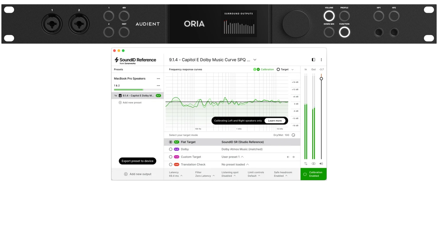 Audient ORIA Immersive Audio Interface and Monitor Controller with ...
