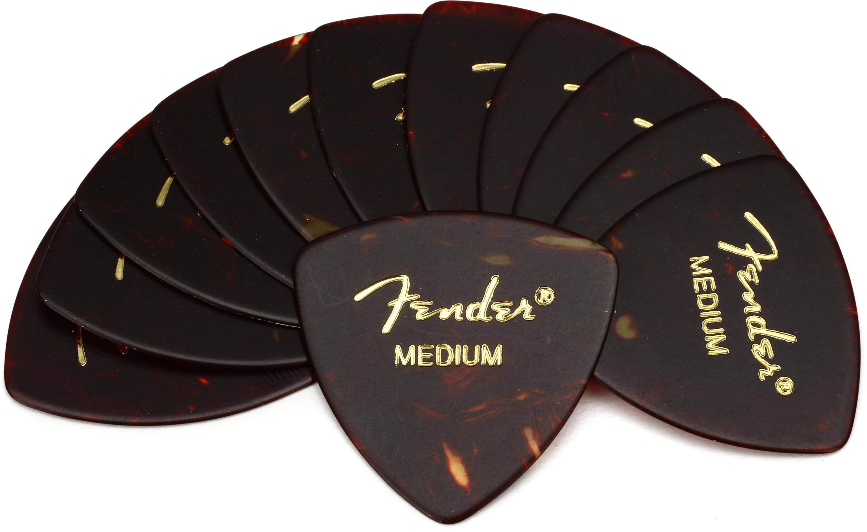 Fender 346 Shape Classic Celluloid Picks - Medium Tortoise Shell 12 ...