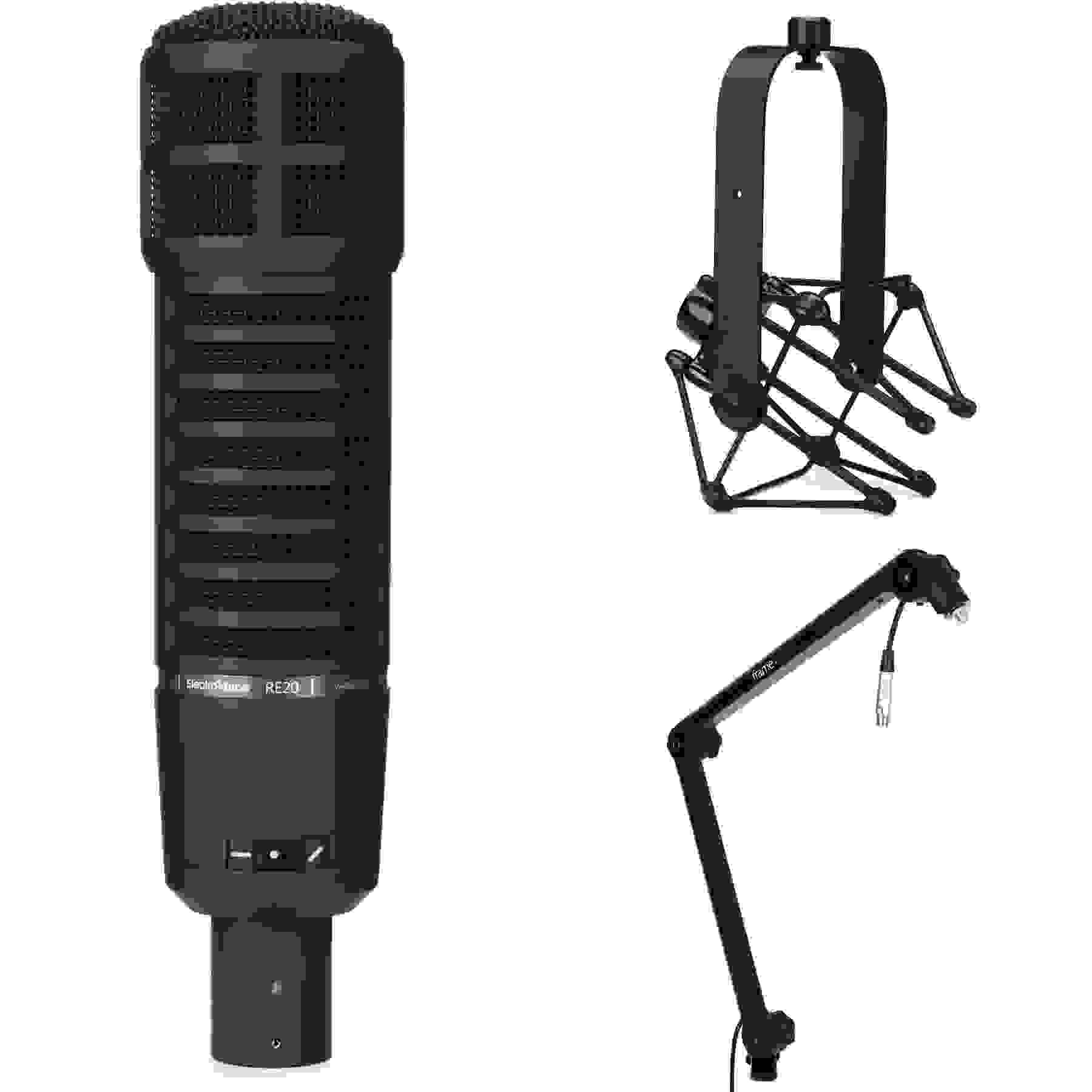 Electro-Voice RE20 Dynamic Broadcast Microphone with Boom Arm - Black ...