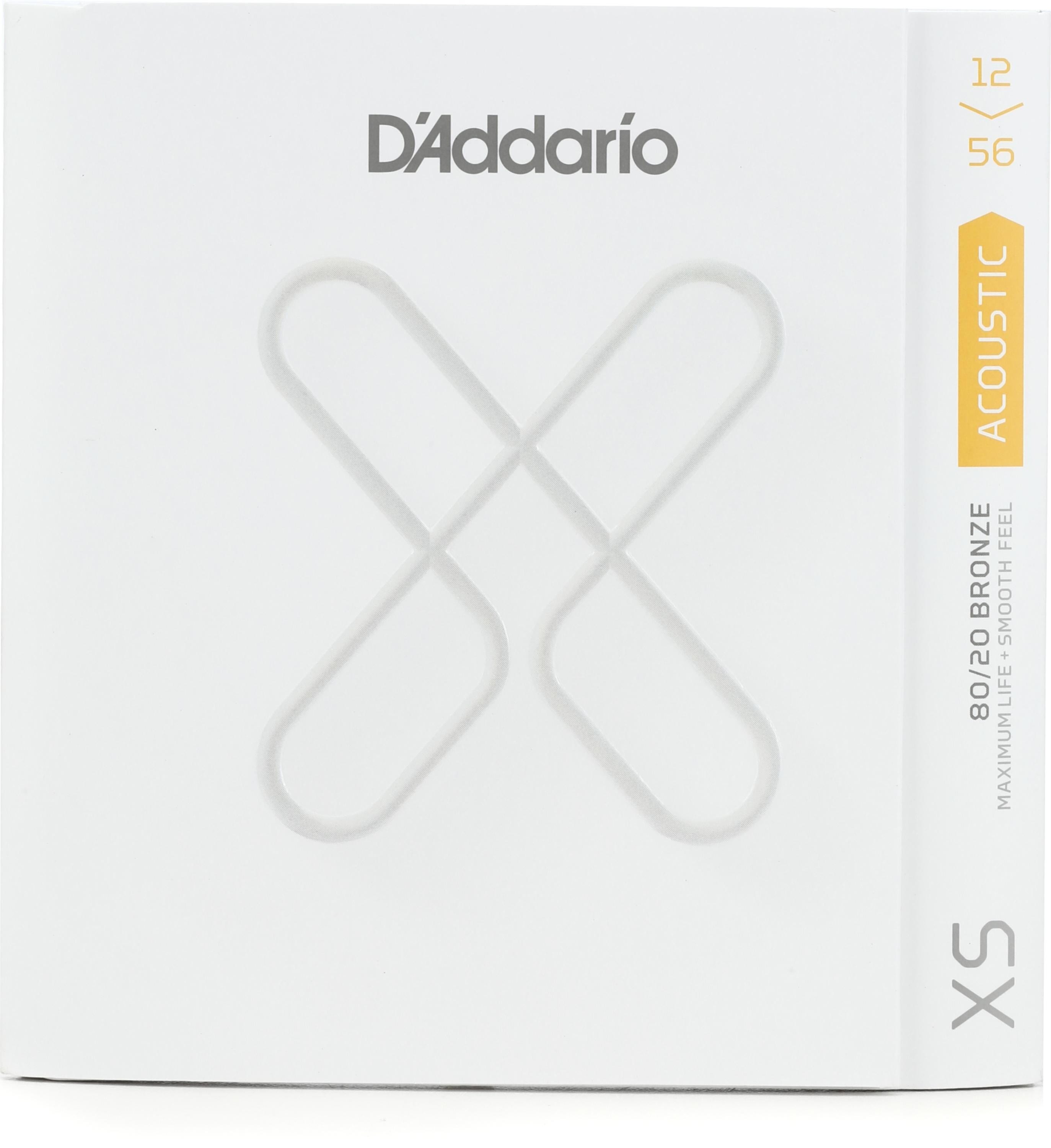 D'Addario XSABR1256 XS 80/20 Bronze Coated Acoustic Guitar Strings ...