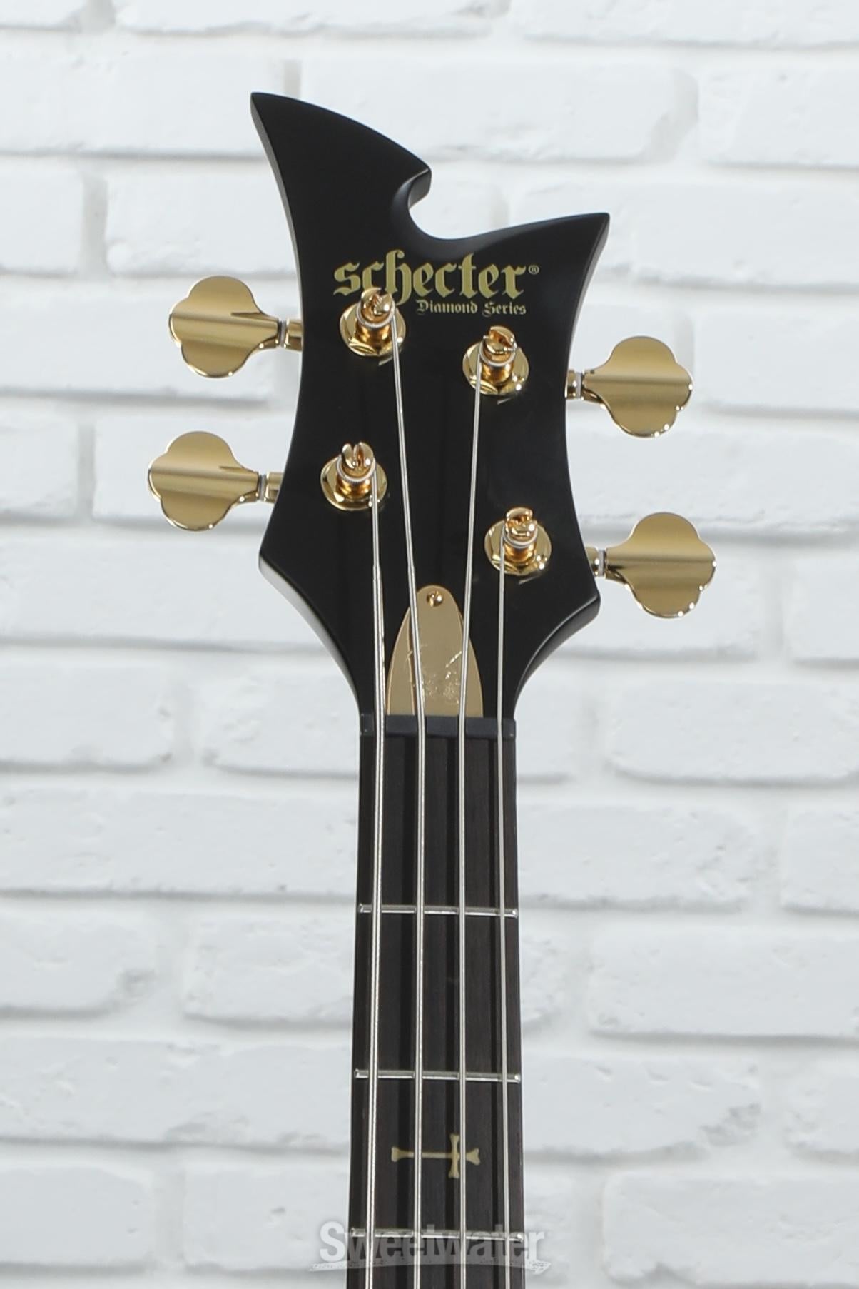 Schecter Johnny Christ Signature Bass Guitar - Satin Black | Sweetwater