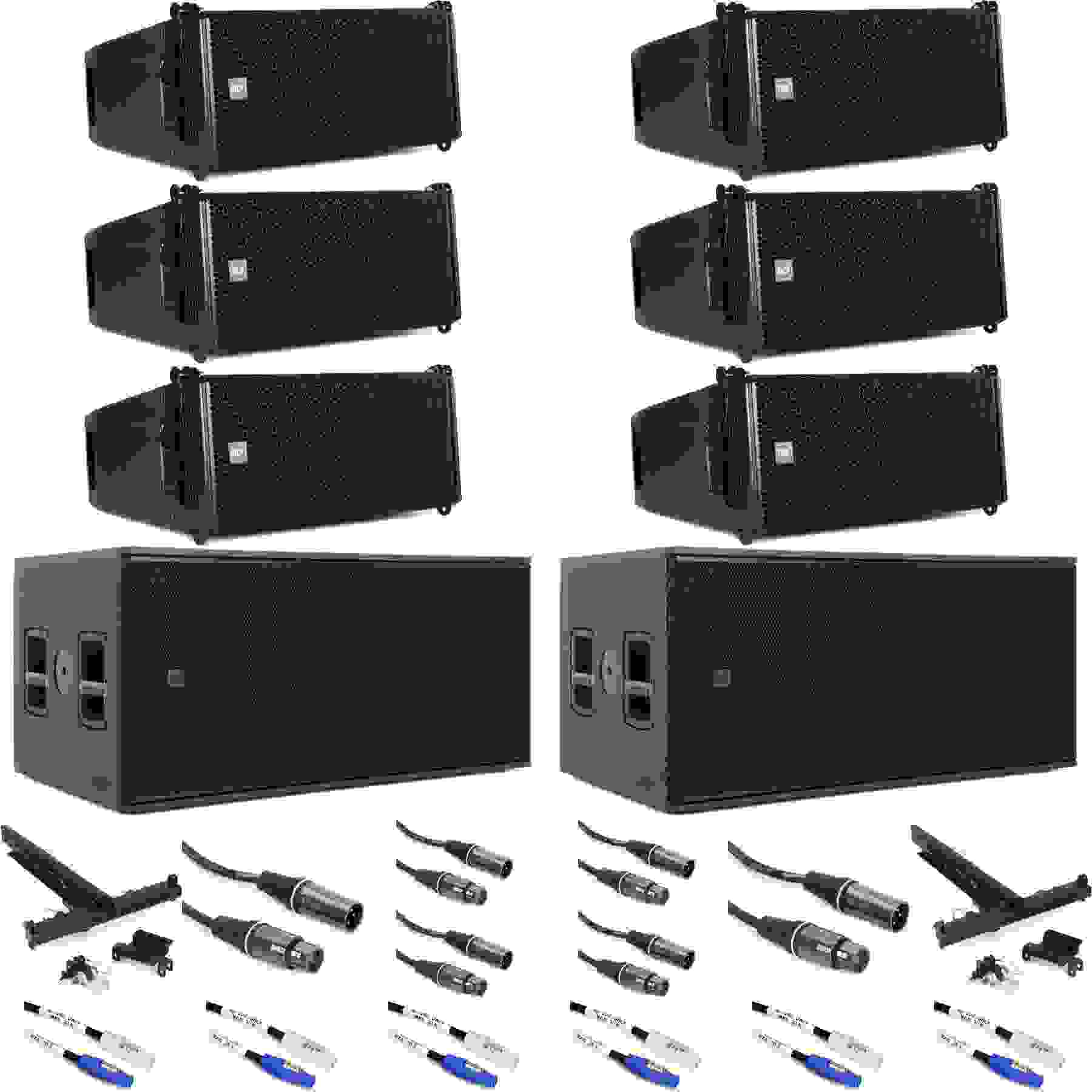 RCF HDL6-A 1400-watt 6-inch Compact Active Line Array and SUB 8008-AS 4,400W 2 x 18-inch Powered ...