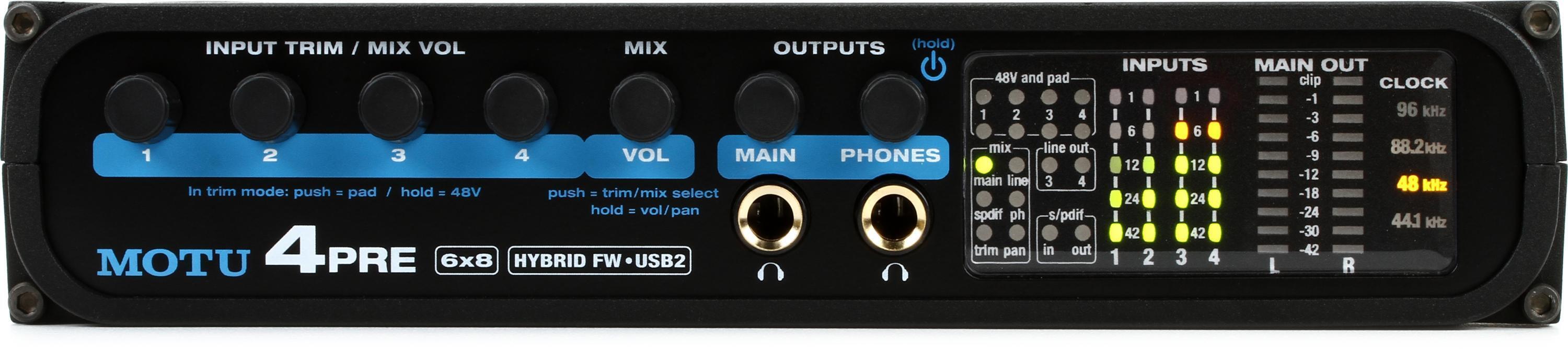 MOTU 4pre USB / FireWire Audio Interface | Sweetwater