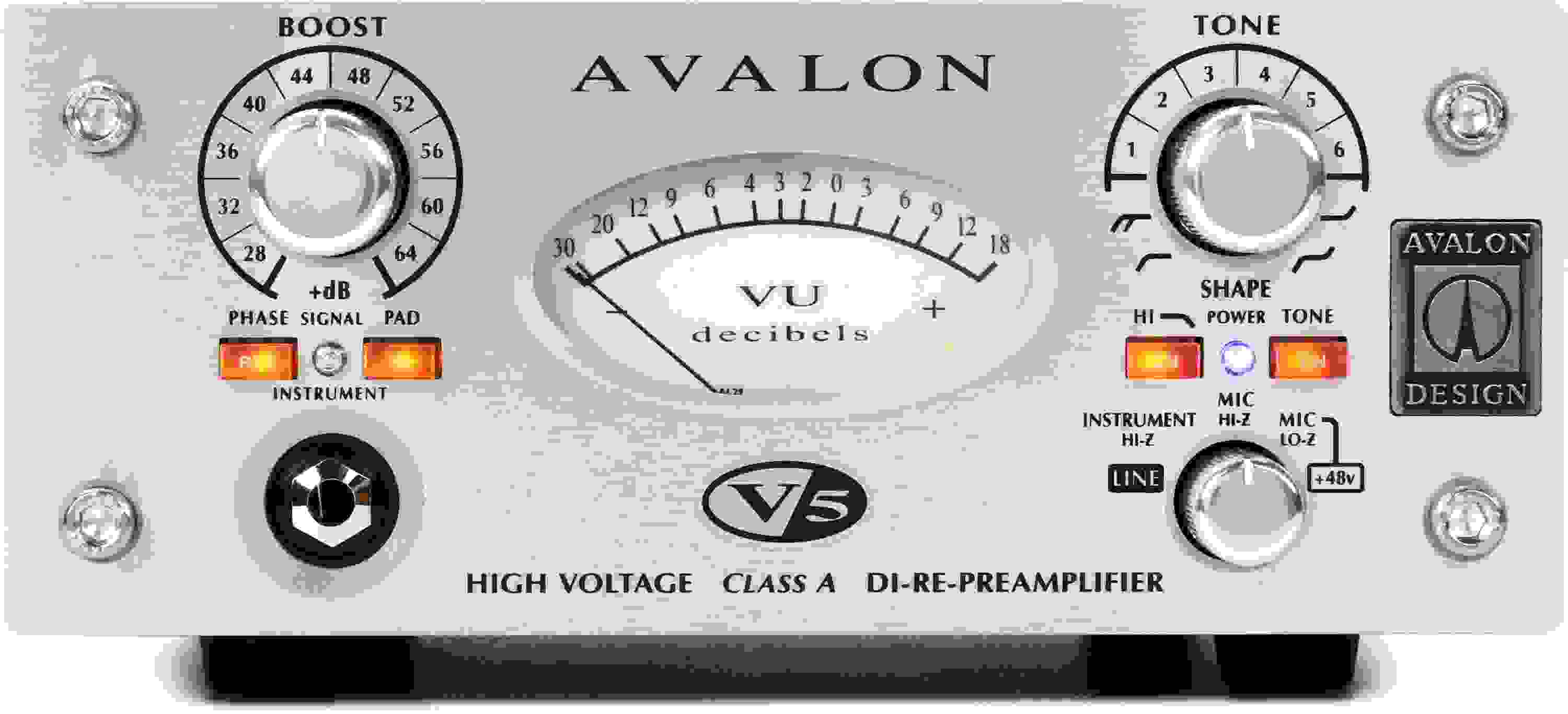 Avalon V5 Microphone Preamp - Silver | Sweetwater