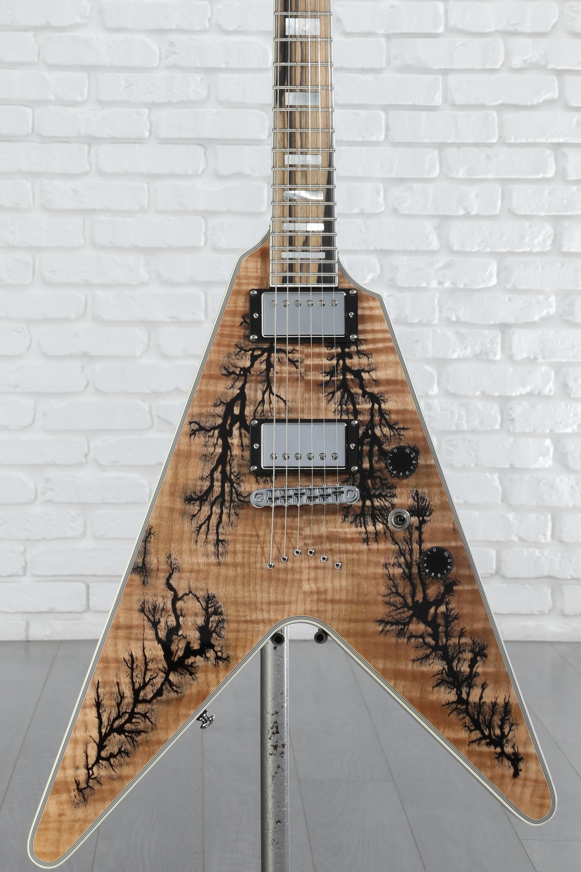 Schecter V-1 Electro Resin Electric Guitar - Black Electro Resin ...