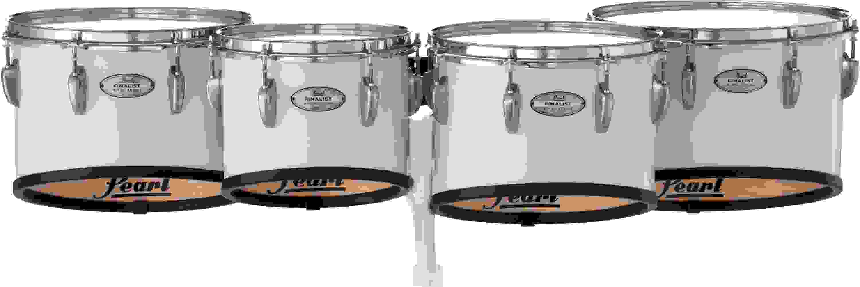 Pearl Finalist Marching Tenor Drums - Quad, Pure White | Sweetwater