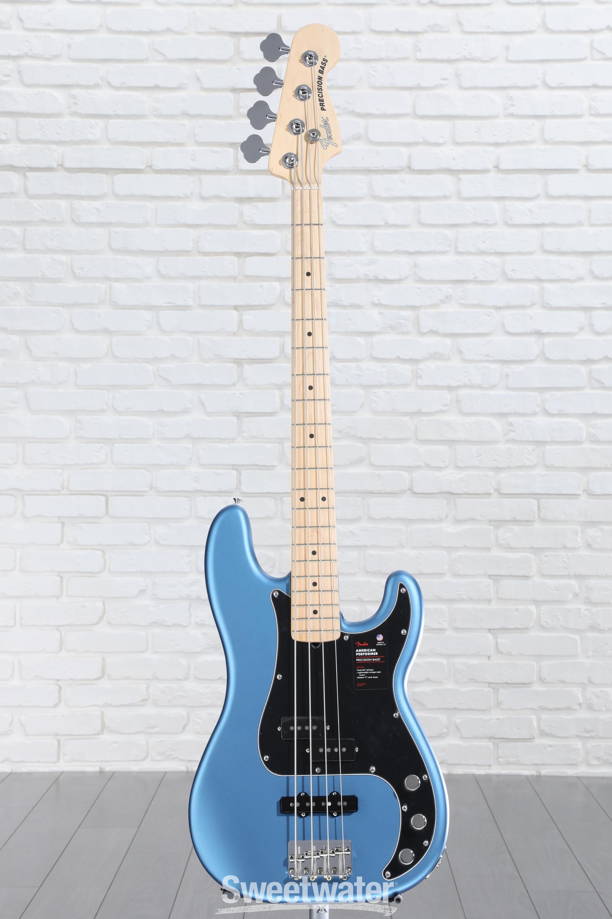 Fender American Performer Precision Bass - Satin Lake Placid Blue with ...
