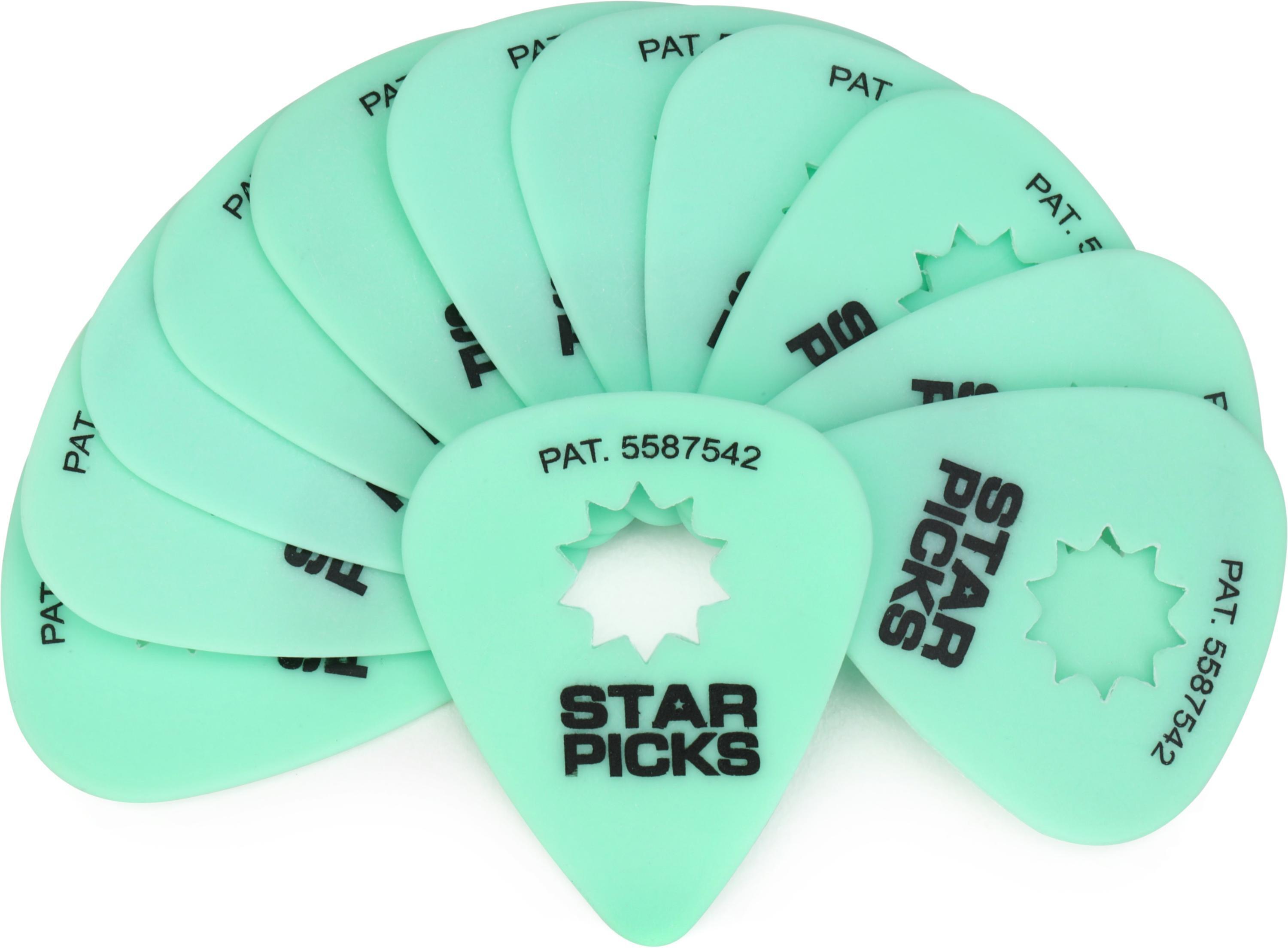 Cleartone Everly Star Picks - .88mm, Green, 12-pack | Sweetwater