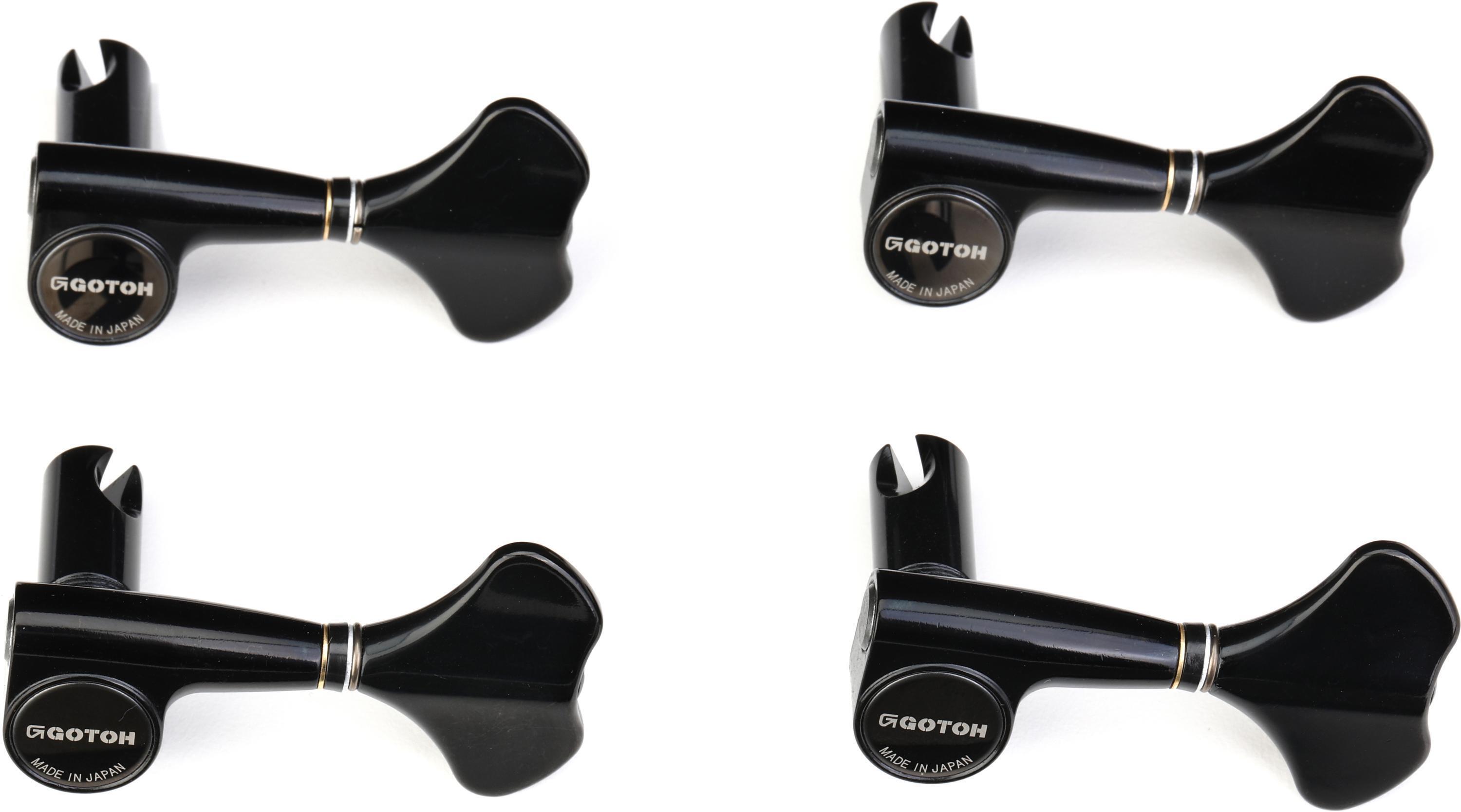 Gotoh GB707 Bass Tuners - 4 In-line Right-handed, Black | Sweetwater