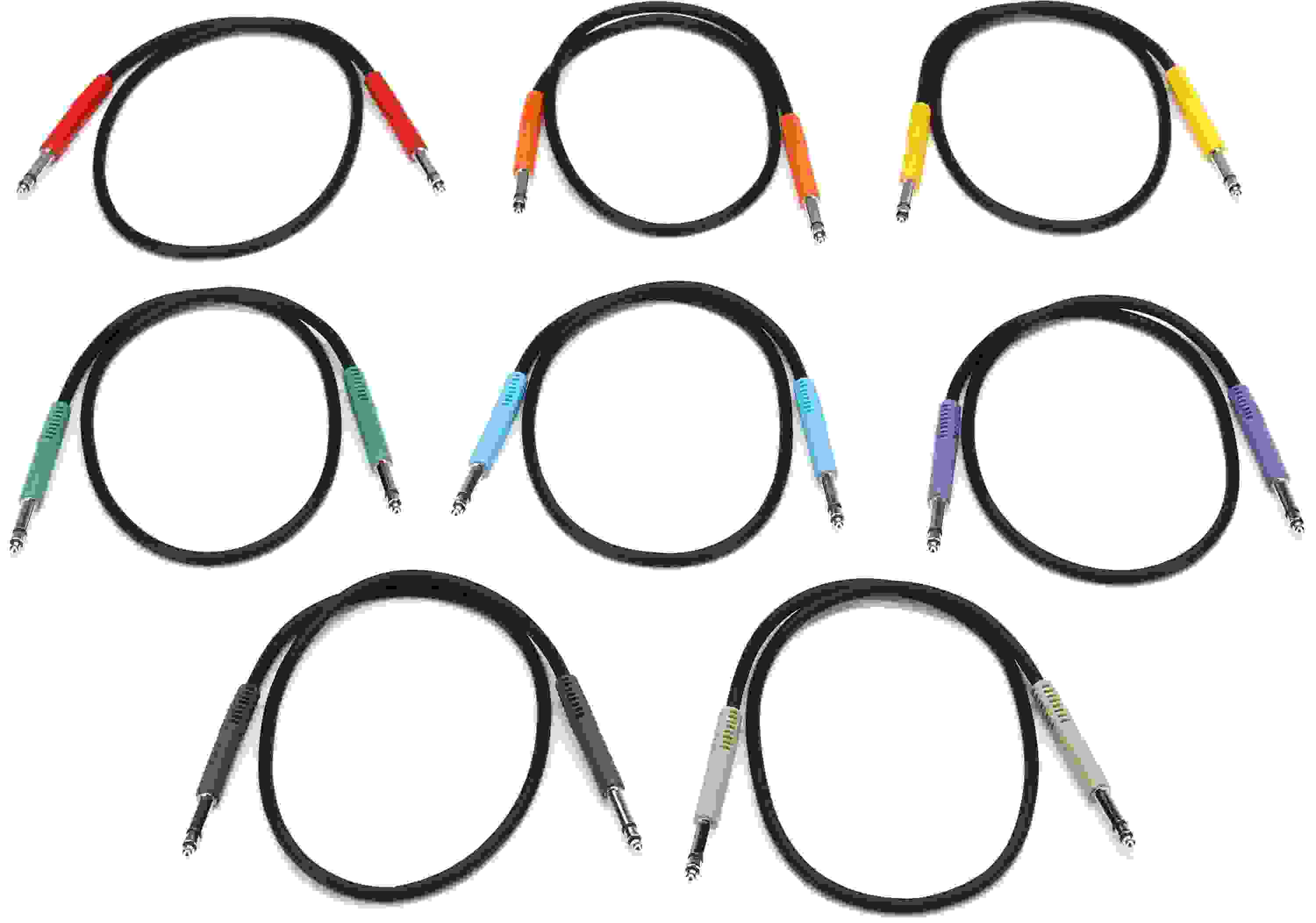 Hosa TTS-845 Balanced TT Patch Cable 8-pack - 1.5 foot | Sweetwater