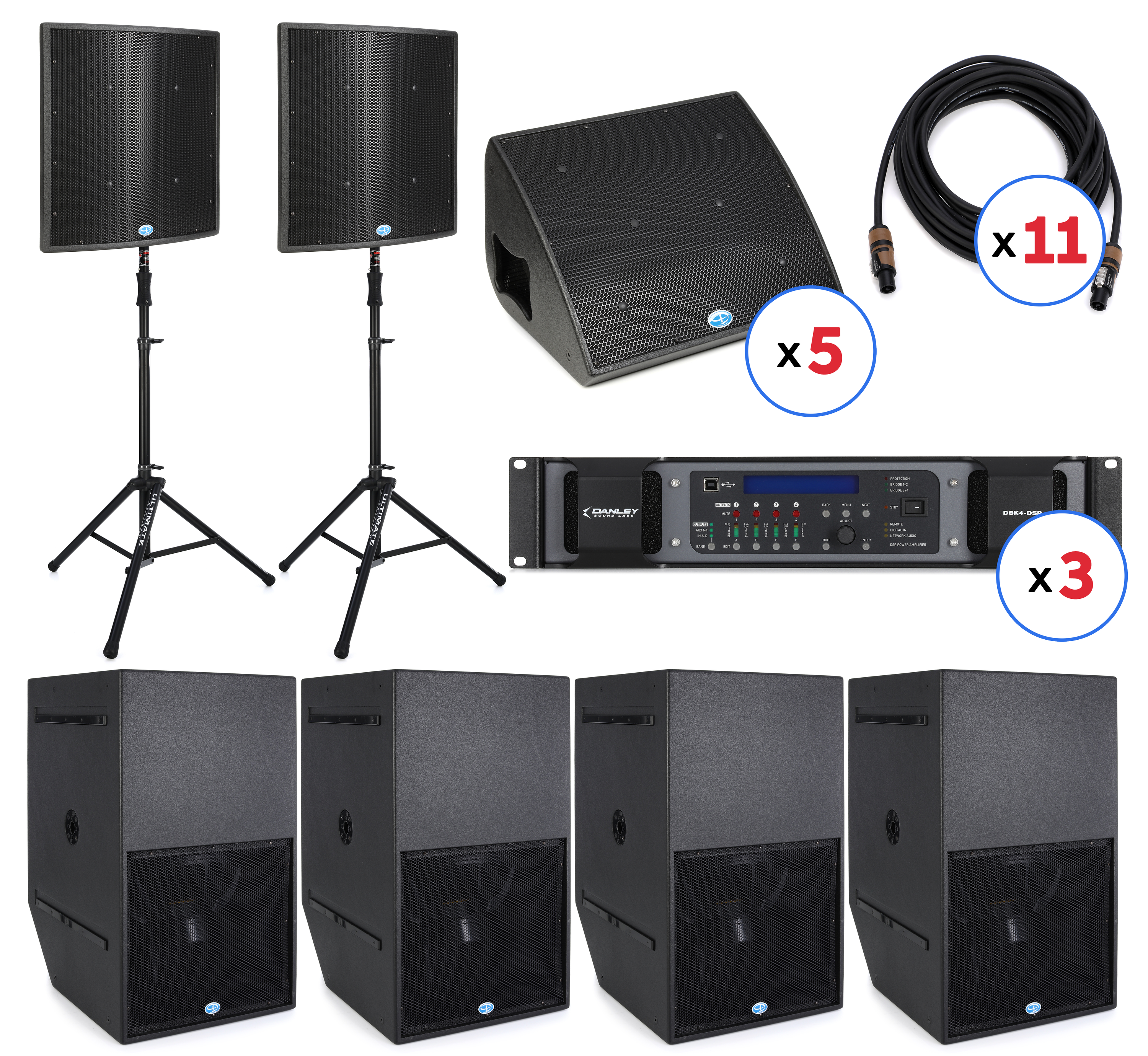 Danley Sound Labs 12-inch 400-watt Coaxial Speaker and 18-inch 3,400 ...