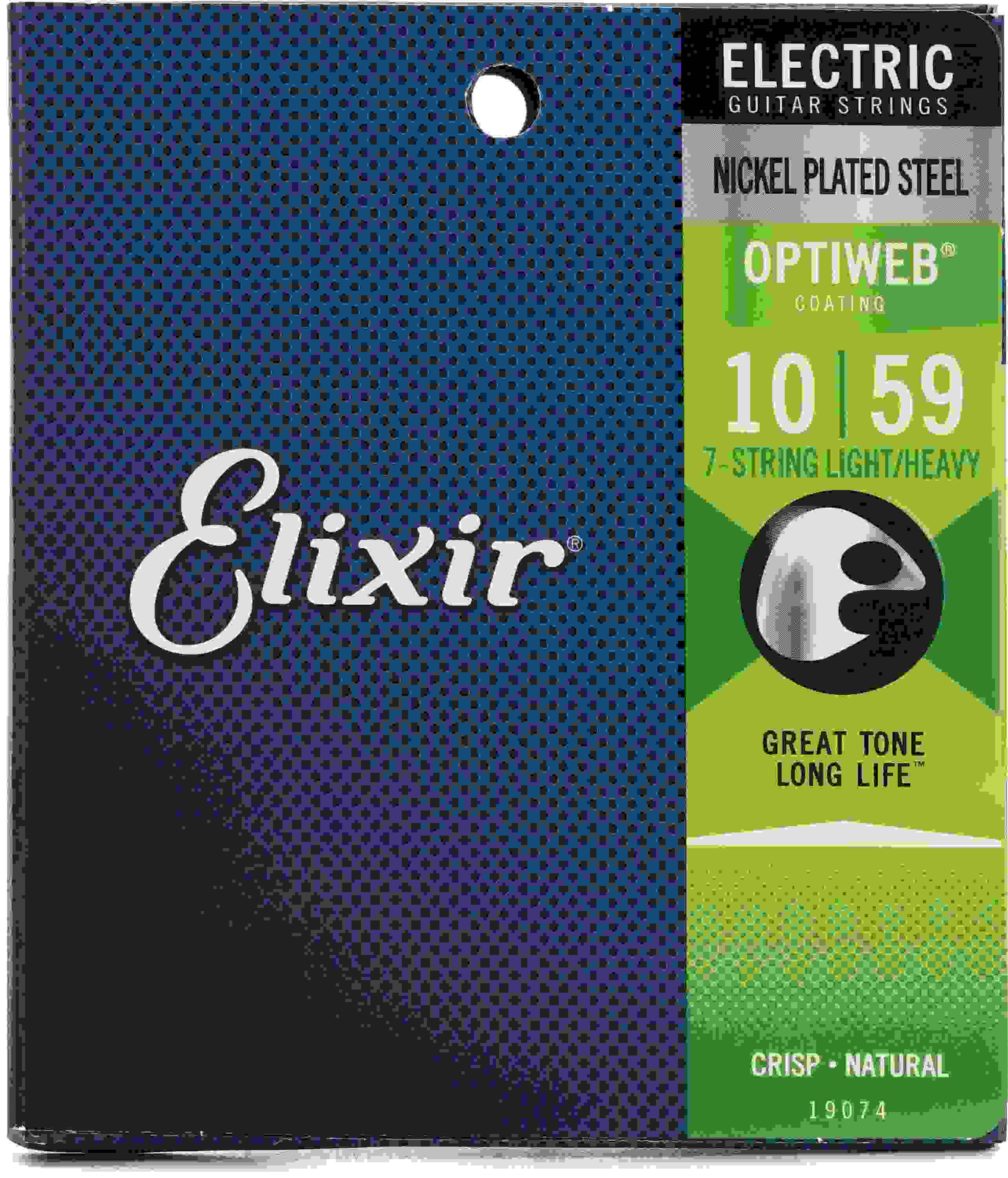 Elixir Strings 19074 Optiweb Electric Guitar Strings - .010-.059 Light/Heavy 7-string | Sweetwater