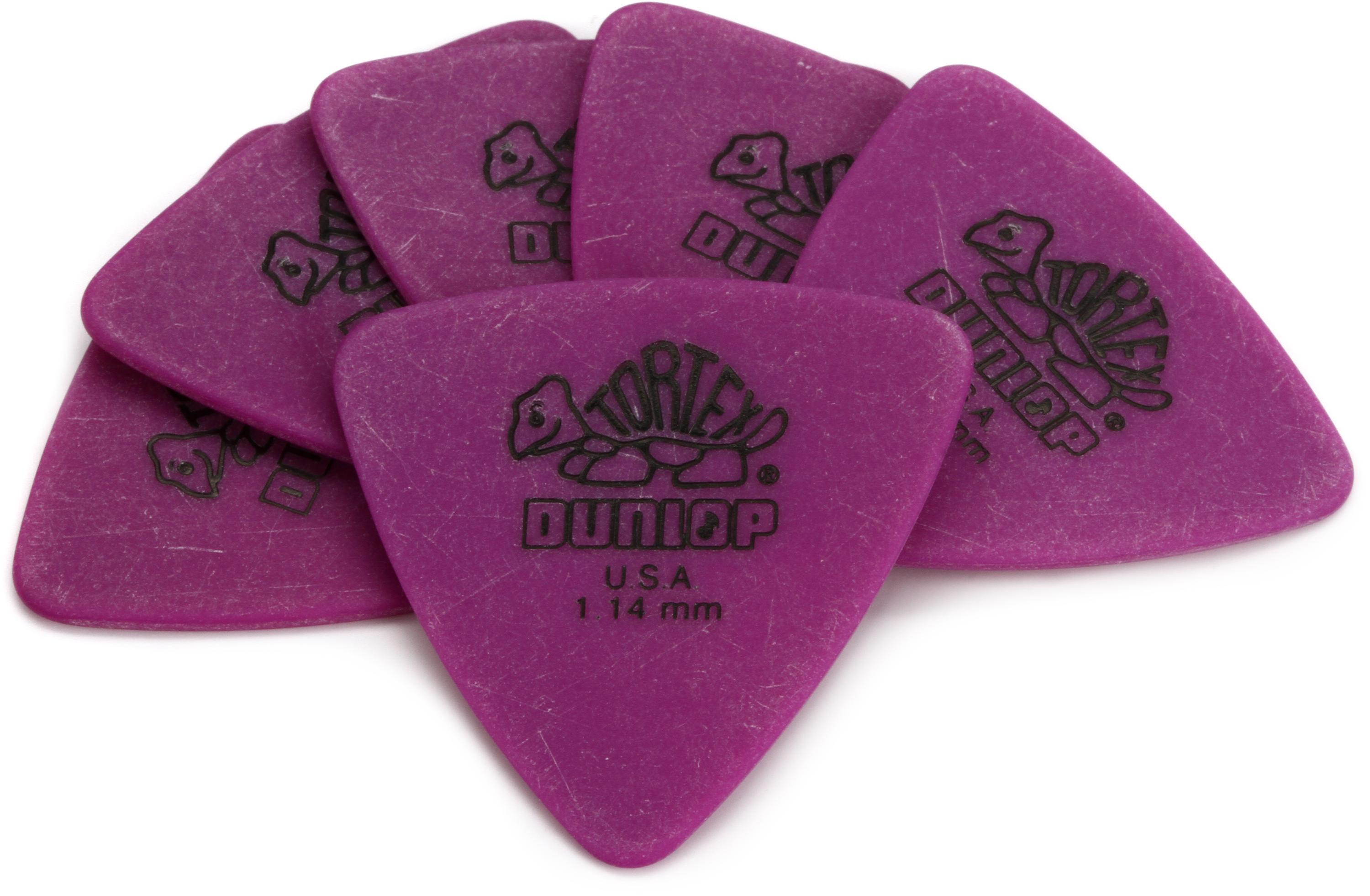 Dunlop Tortex Triangle Guitar Picks - 1.14mm Purple (6-pack) | Sweetwater