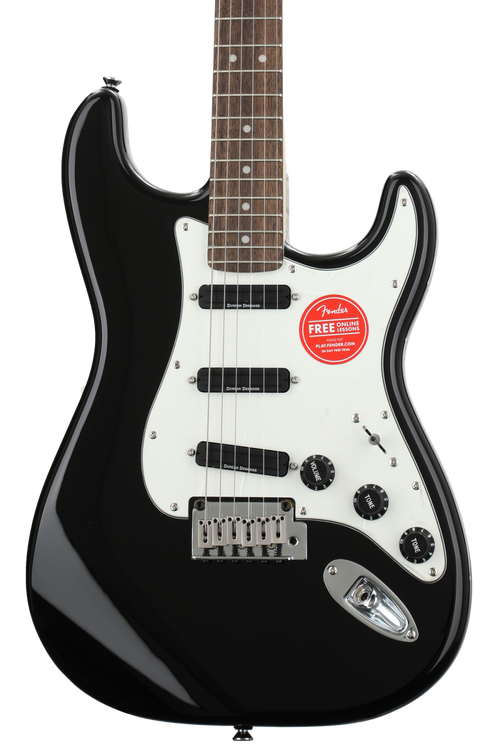 Squier Deluxe Hot Rails Stratocaster - Black w/ Laurel Squier Deluxe Hot Rails Stratocaster - Black w/ Laurel