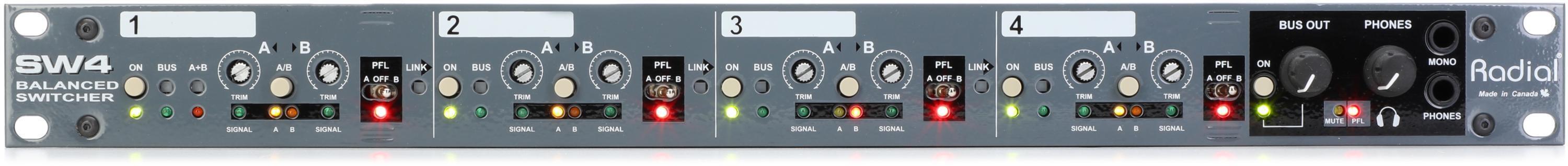 Radial SW4 4-channel Balanced Audio Switcher | Sweetwater