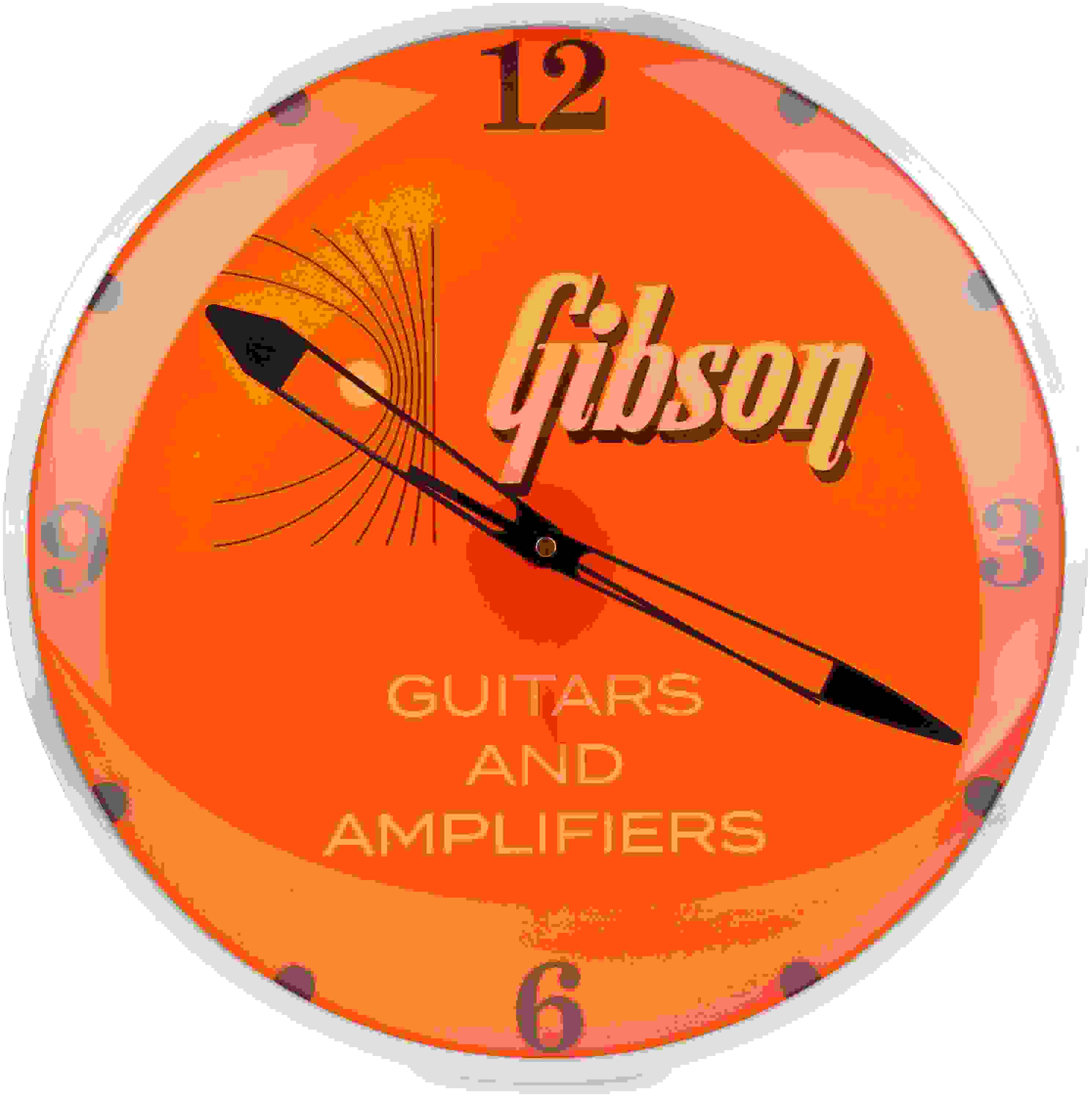 Gibson Accessories Vintage Lighted Wall Clock - Kalamazoo Orange ...