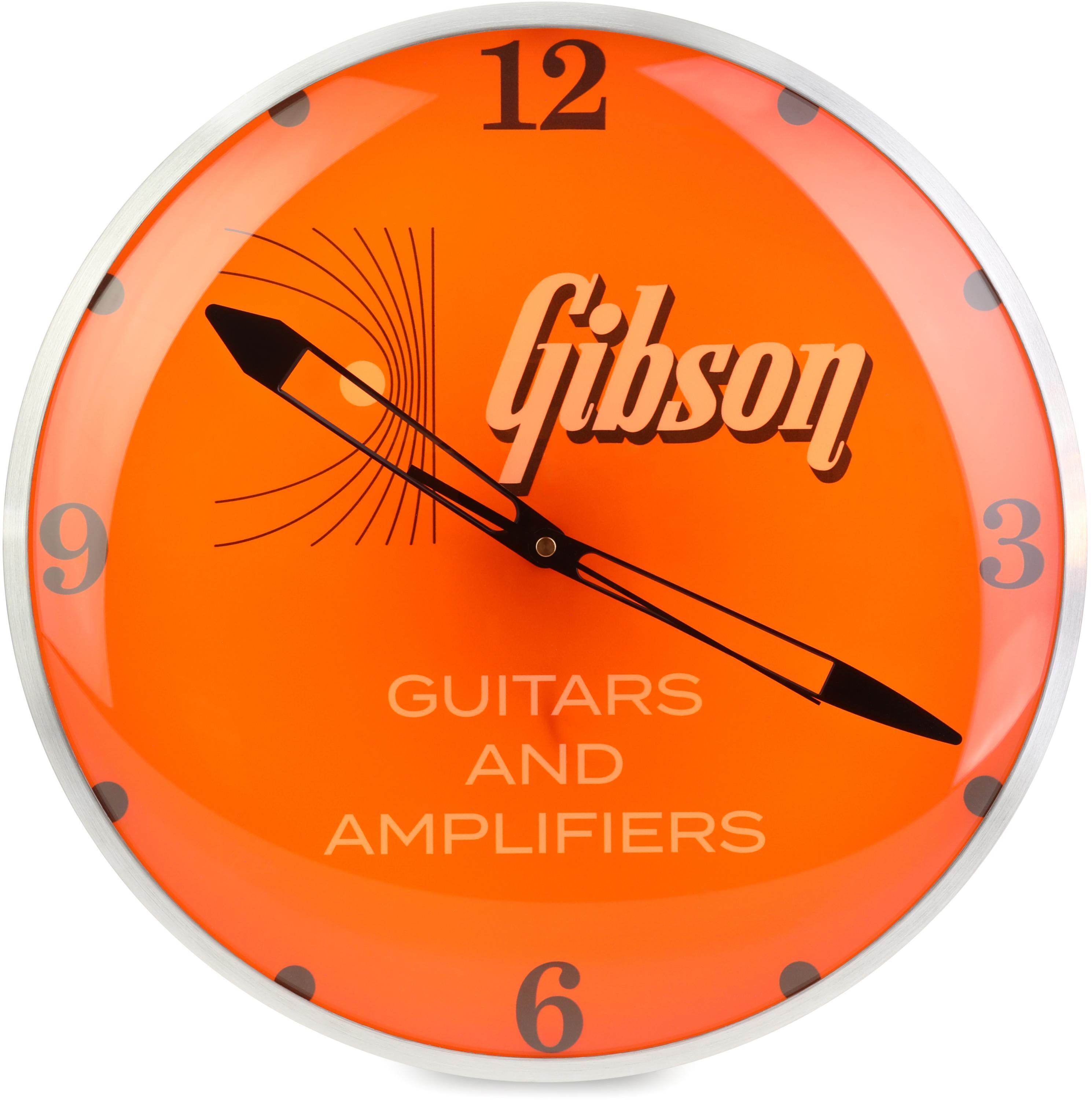 Gibson Accessories Vintage Lighted Wall Clock - Kalamazoo Orange ...