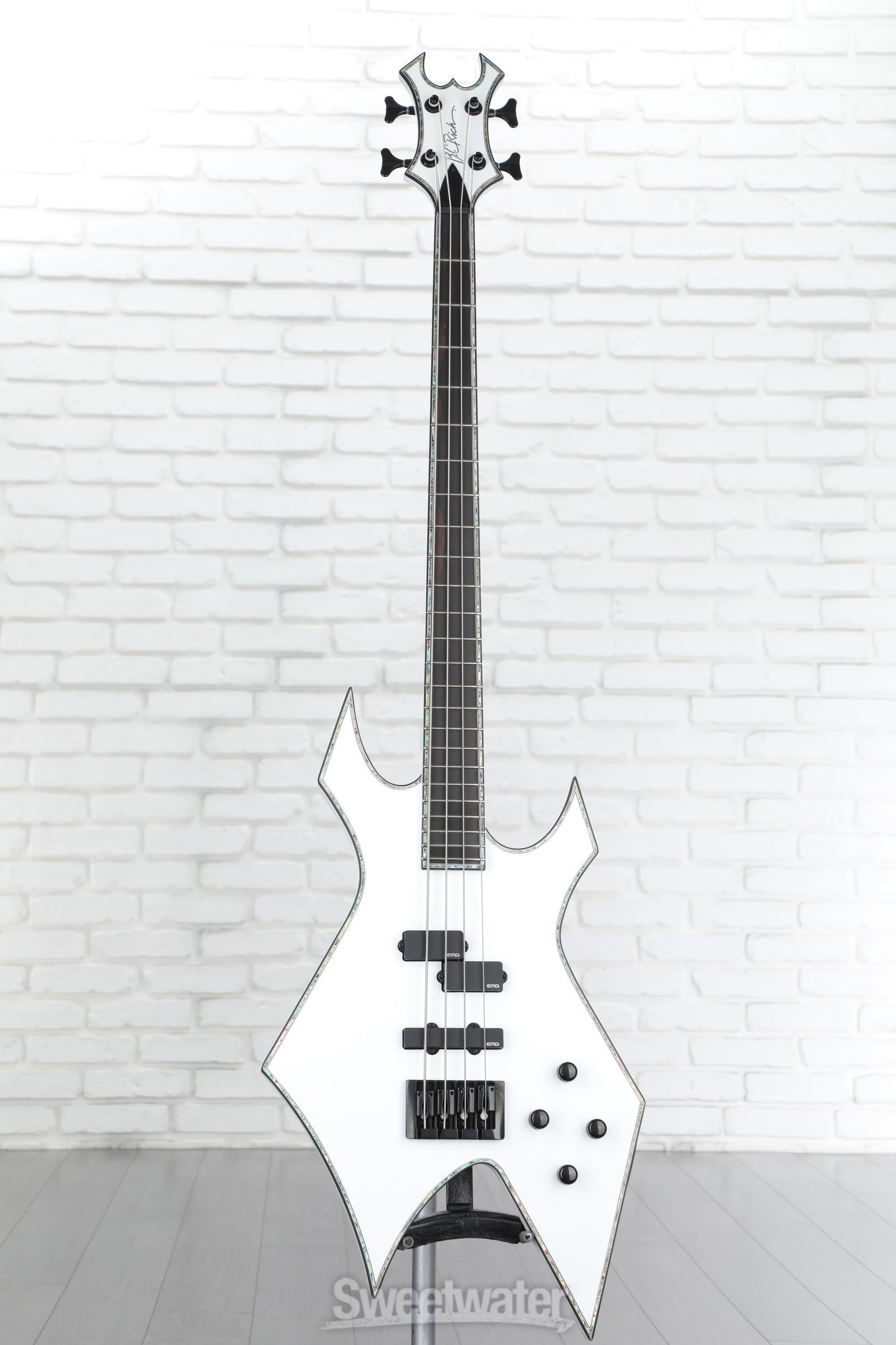 B.C. Rich Chris Kael Warlock Bass Guitar - Satin White | Sweetwater