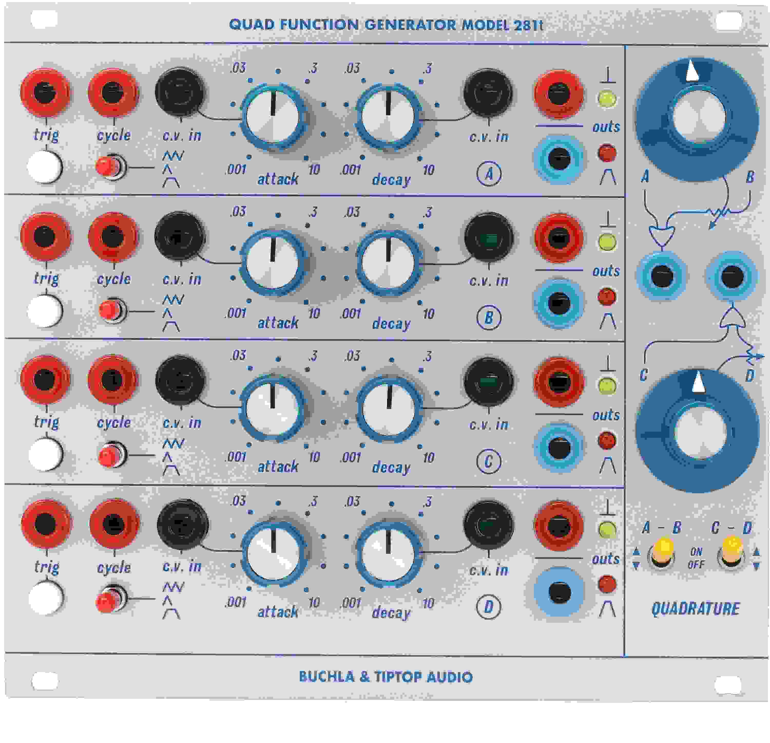 Tiptop Audio Buchla 281t Quad Function Generator Eurorack Module ...