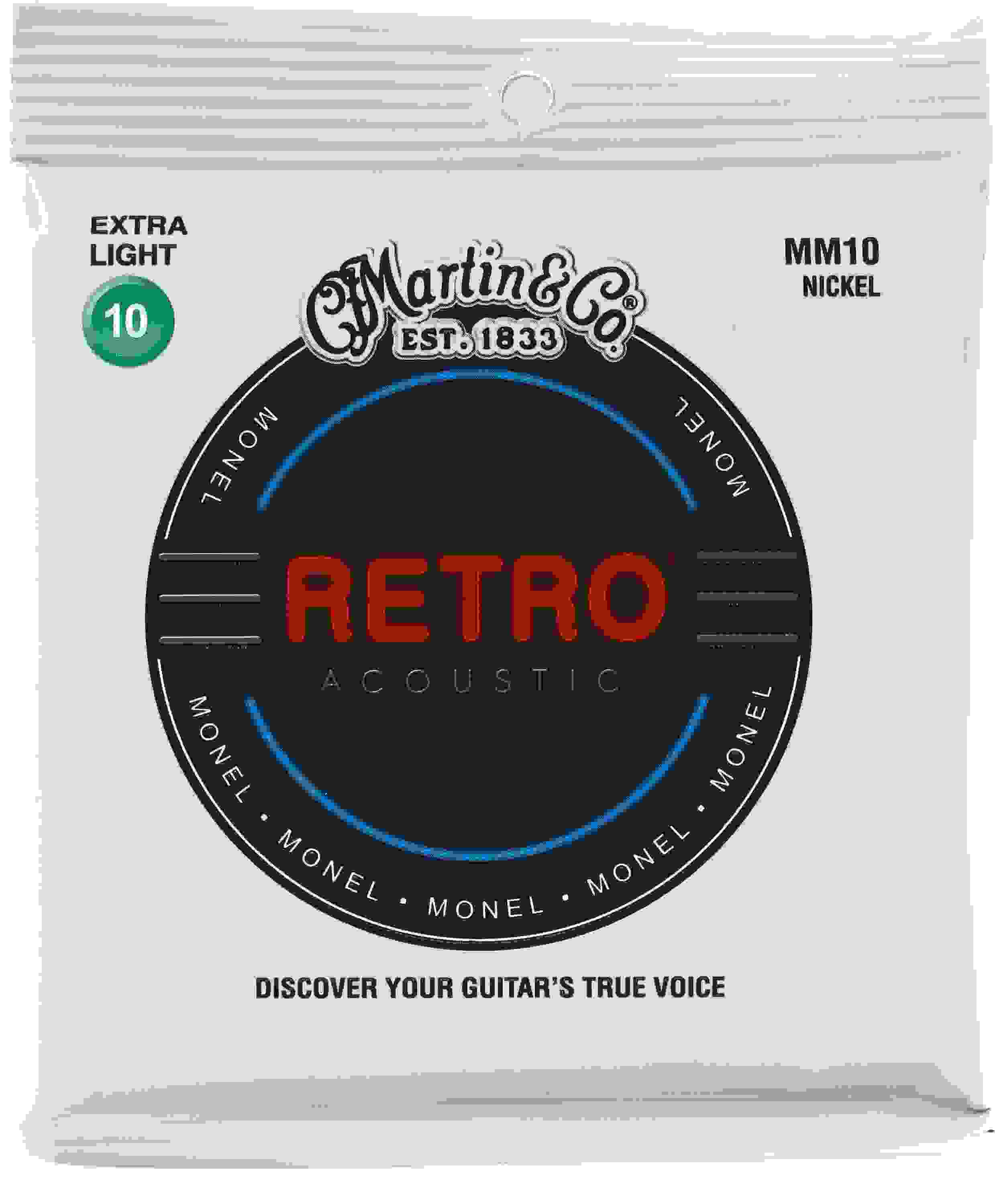 Martin MM10X Retro Acoustic Guitar Strings - .010-.047 Extra Light ...