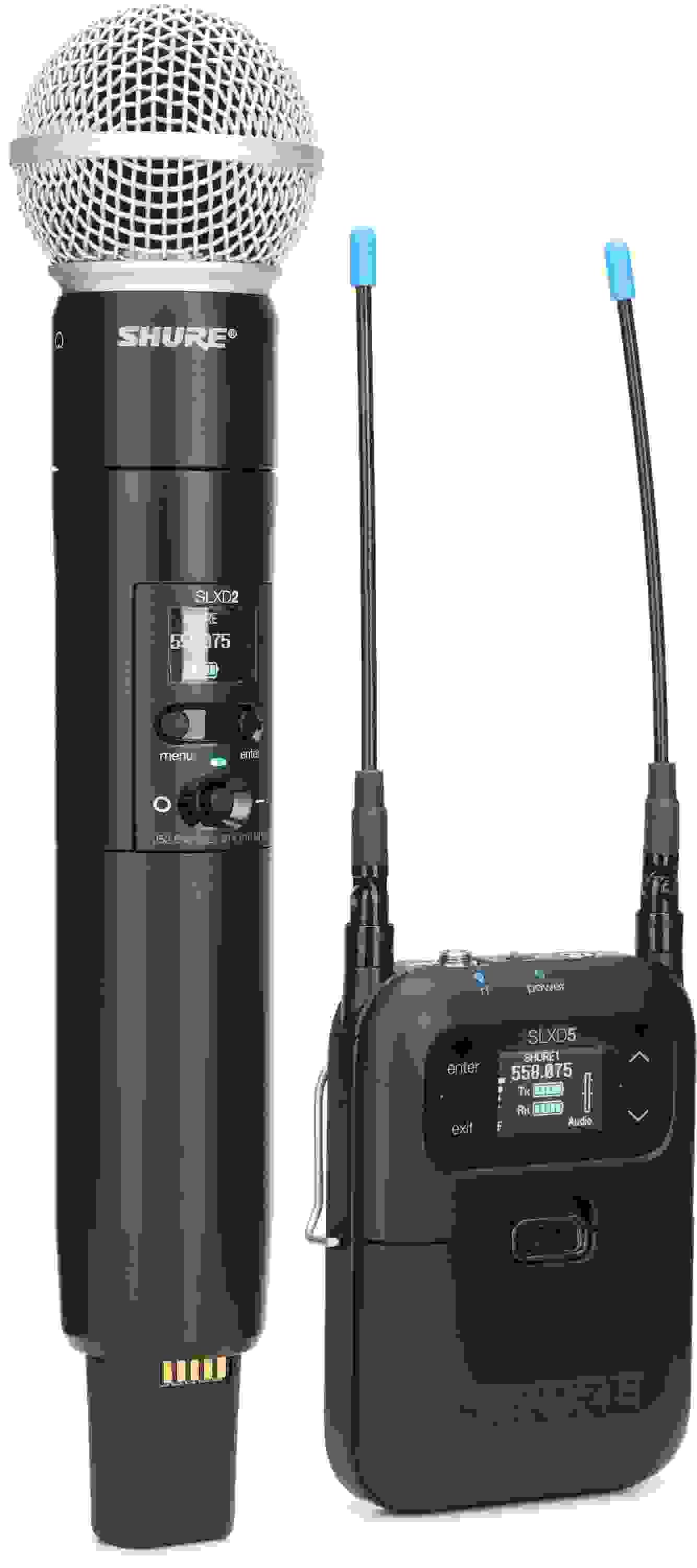 Shure SLXD25/SM58 Digital Wireless Portable Handheld Microphone System - J52 Band | Sweetwater