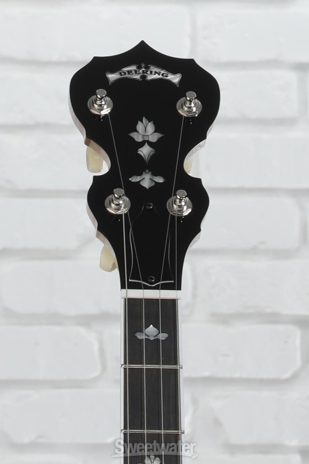 Deering White Lotus 5-string Banjo - Natural | Sweetwater