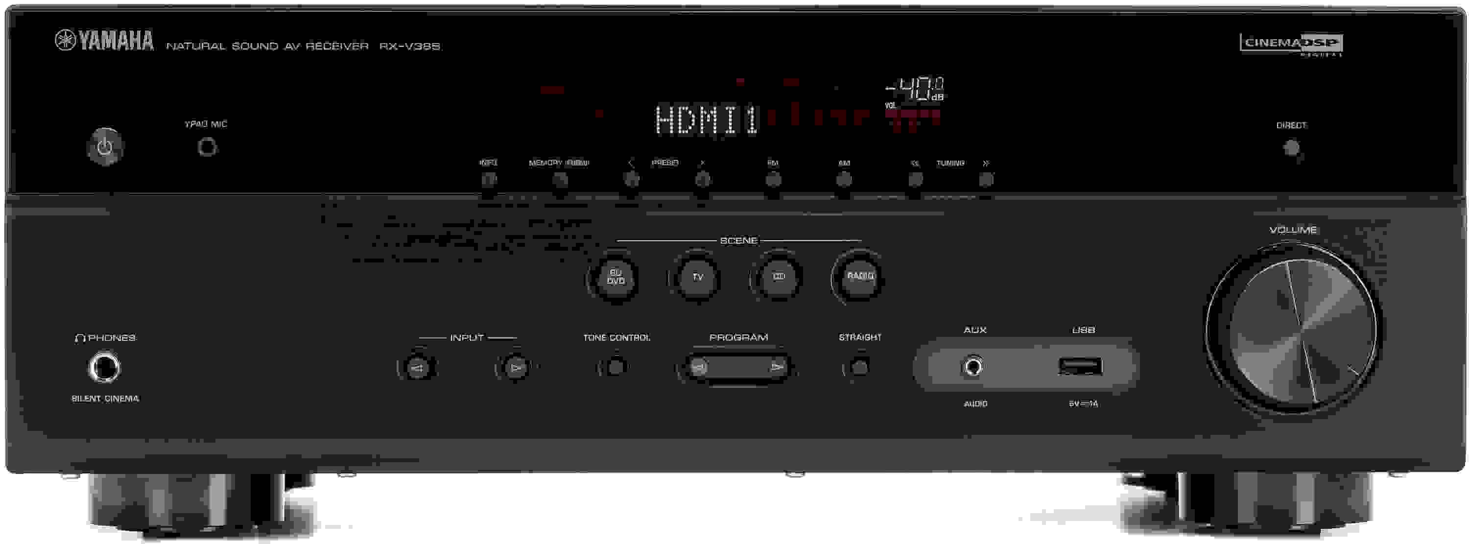 Yamaha RX-V385 5.1-channel 4K A/V Receiver - Black | Sweetwater