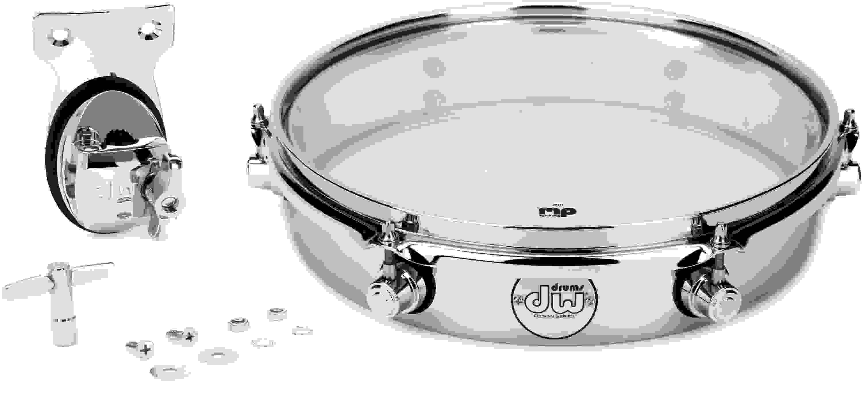 DW Design Series Chrome Piccolo Tom with bracket - 2.5 x 12 inch ...