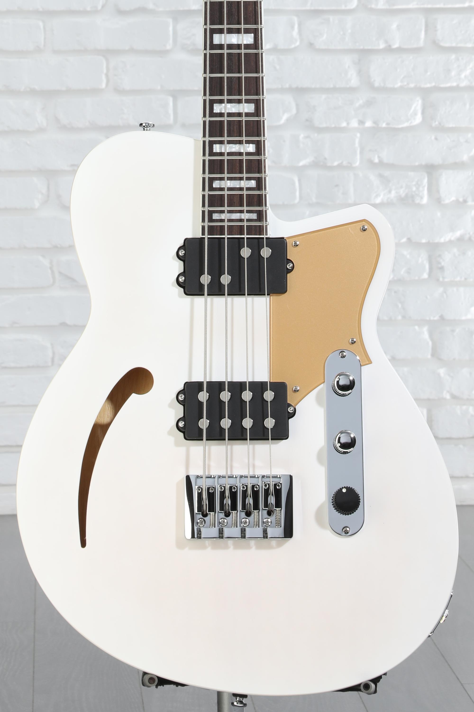 Reverend Dub King Semi Hollowbody Bass Guitar Trans White Sweetwater