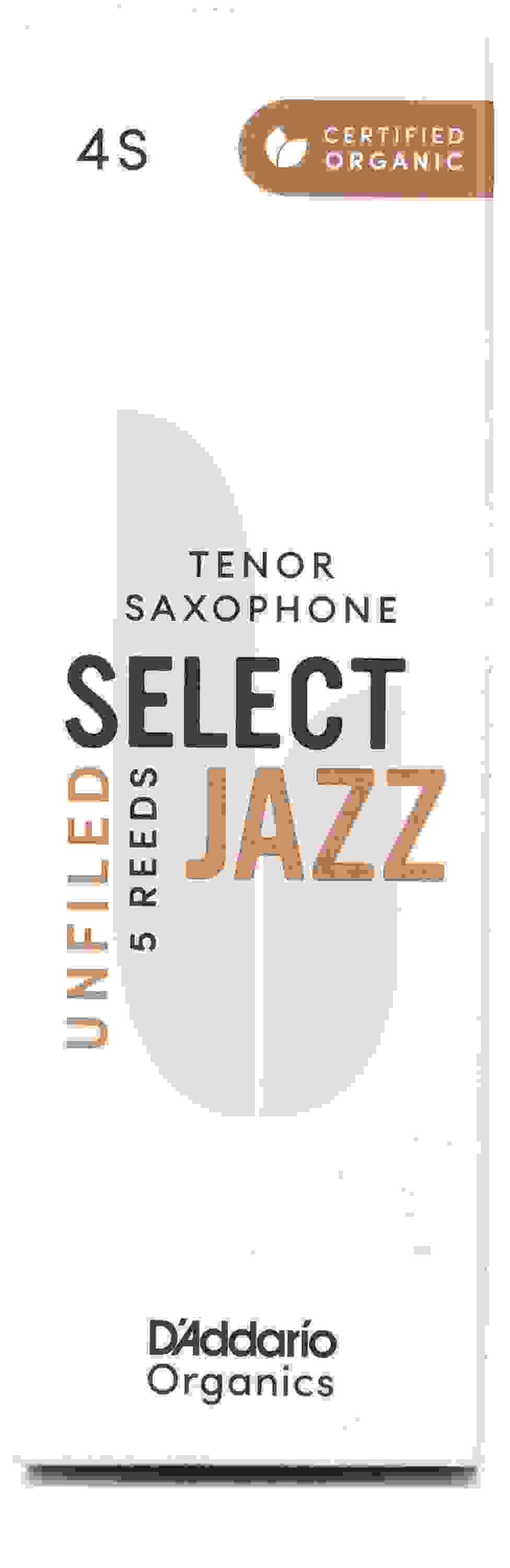 D'Addario Organics Select Jazz Unfiled Tenor Saxophone Reeds - 4 Soft ...